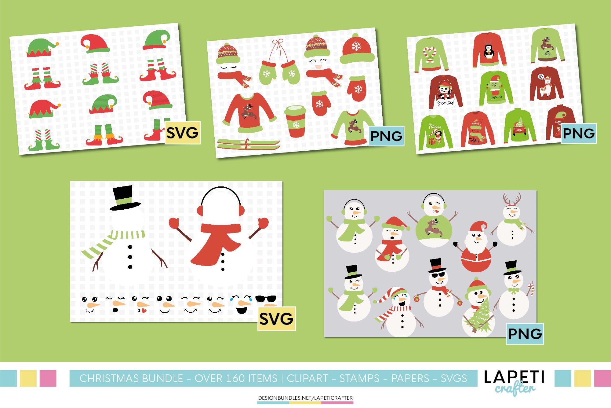 Christmas bundle, clipart, svg, digital stamp, digital paper (1040046 ...