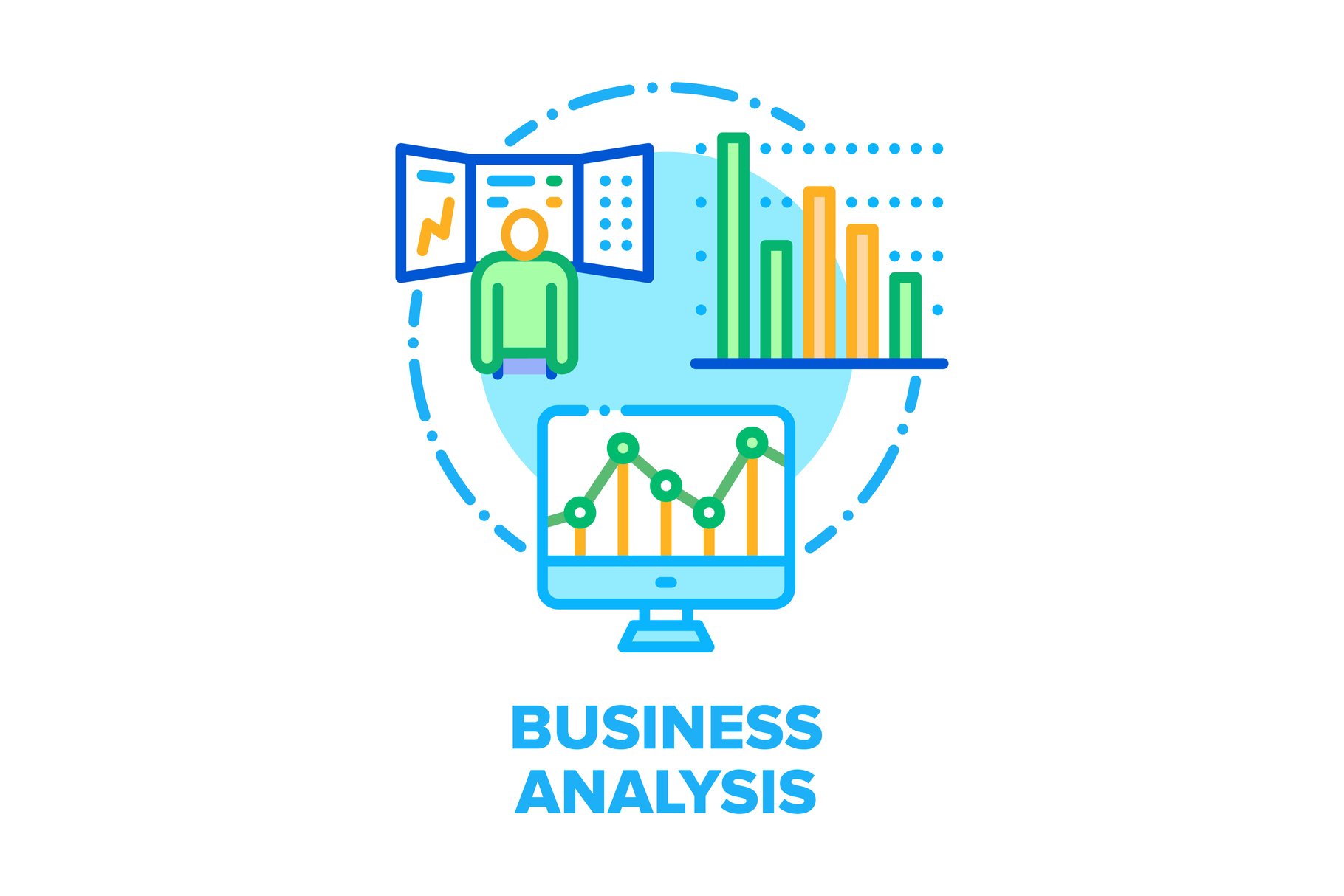 Business Analysis Market Vector Concept Color (1262927) | Illustrations ...