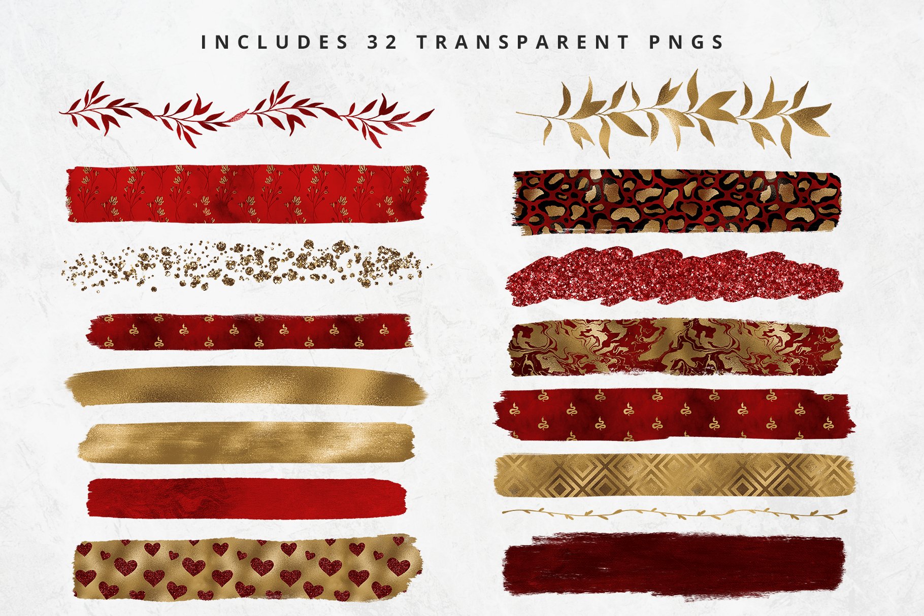 Red & Gold Brush Strokes