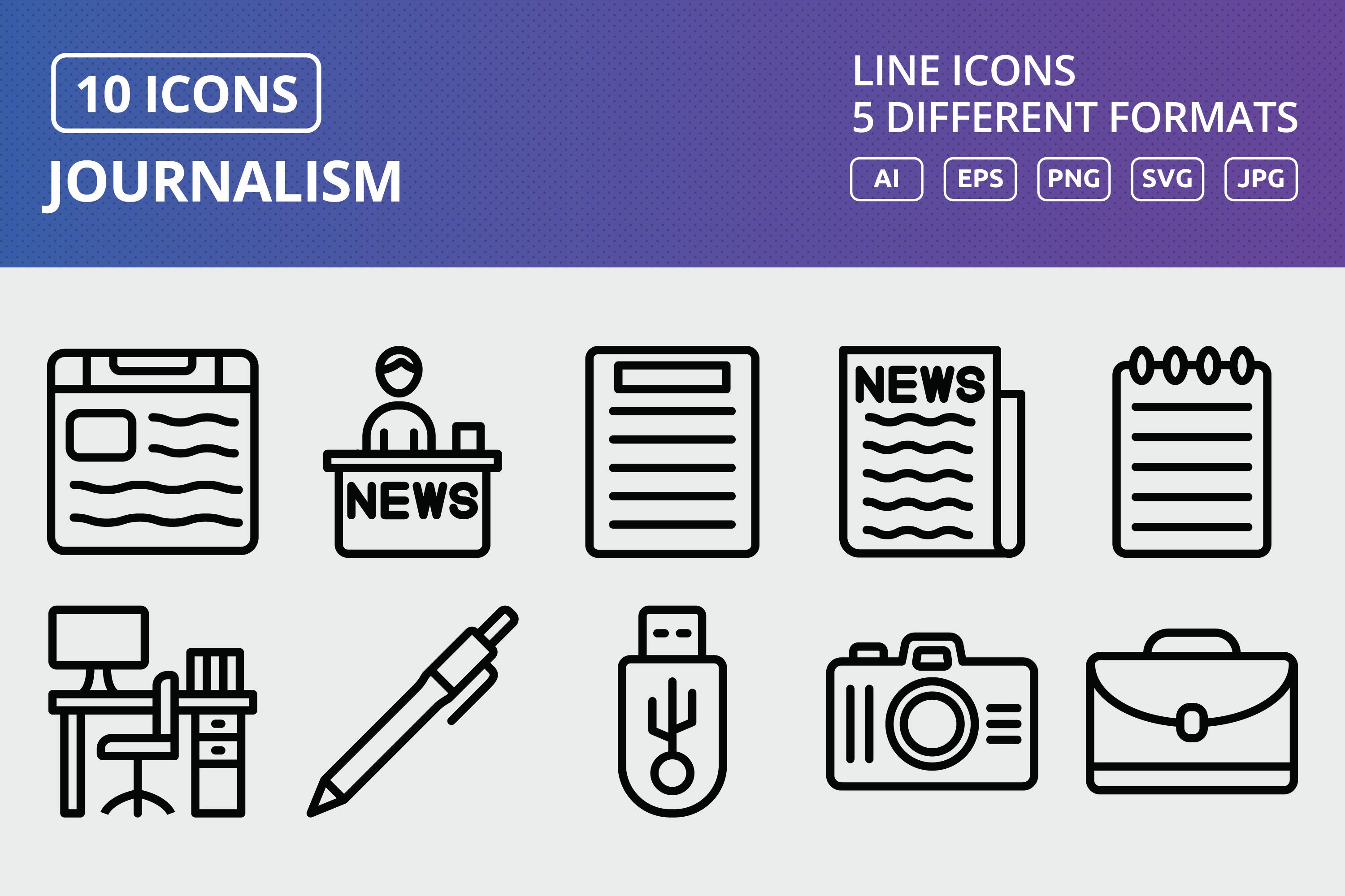 Vector Journalism Icon Set (2176034) | Icons | Design Bundles