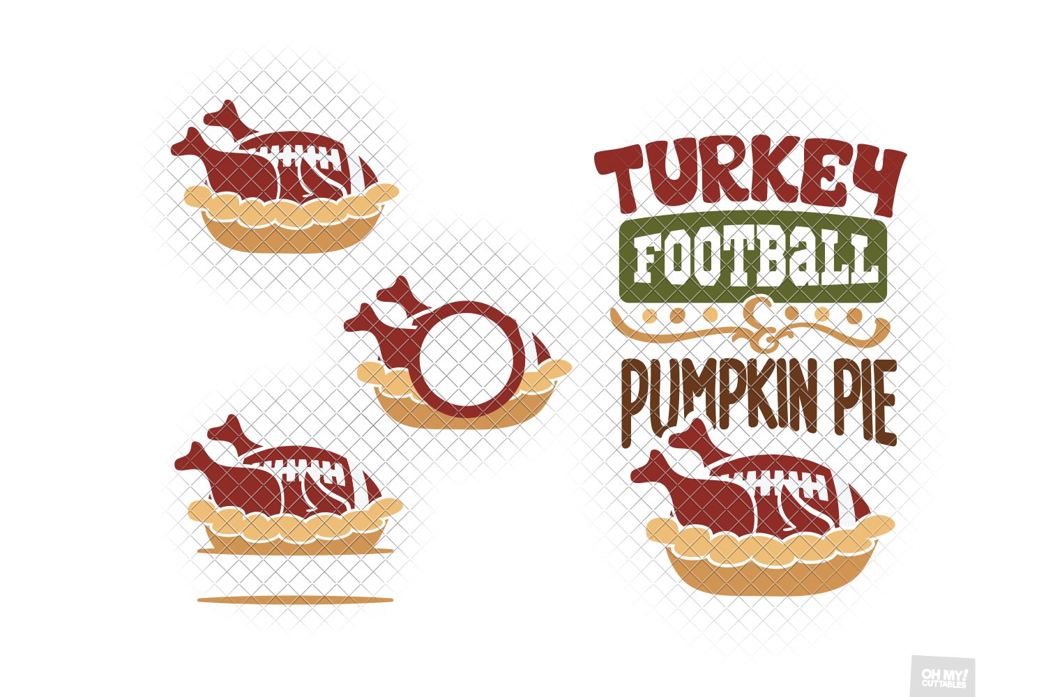 Football Turkey SVG Monogram in SVG, DXF, PNG, EPS, JPEG (122316) | Cut ...