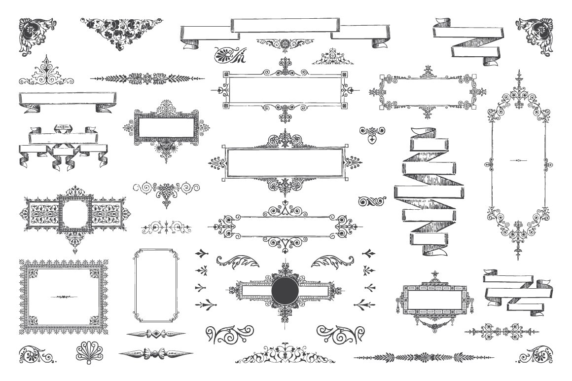 Vintage Ornament Design Creators Kit - AI EPS PNG (130898 ...
