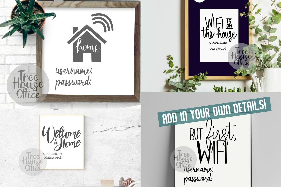 Wifi Sign Bundle Guest Wifi Password Funny WIFI SVG PNG JPG (410348 ...