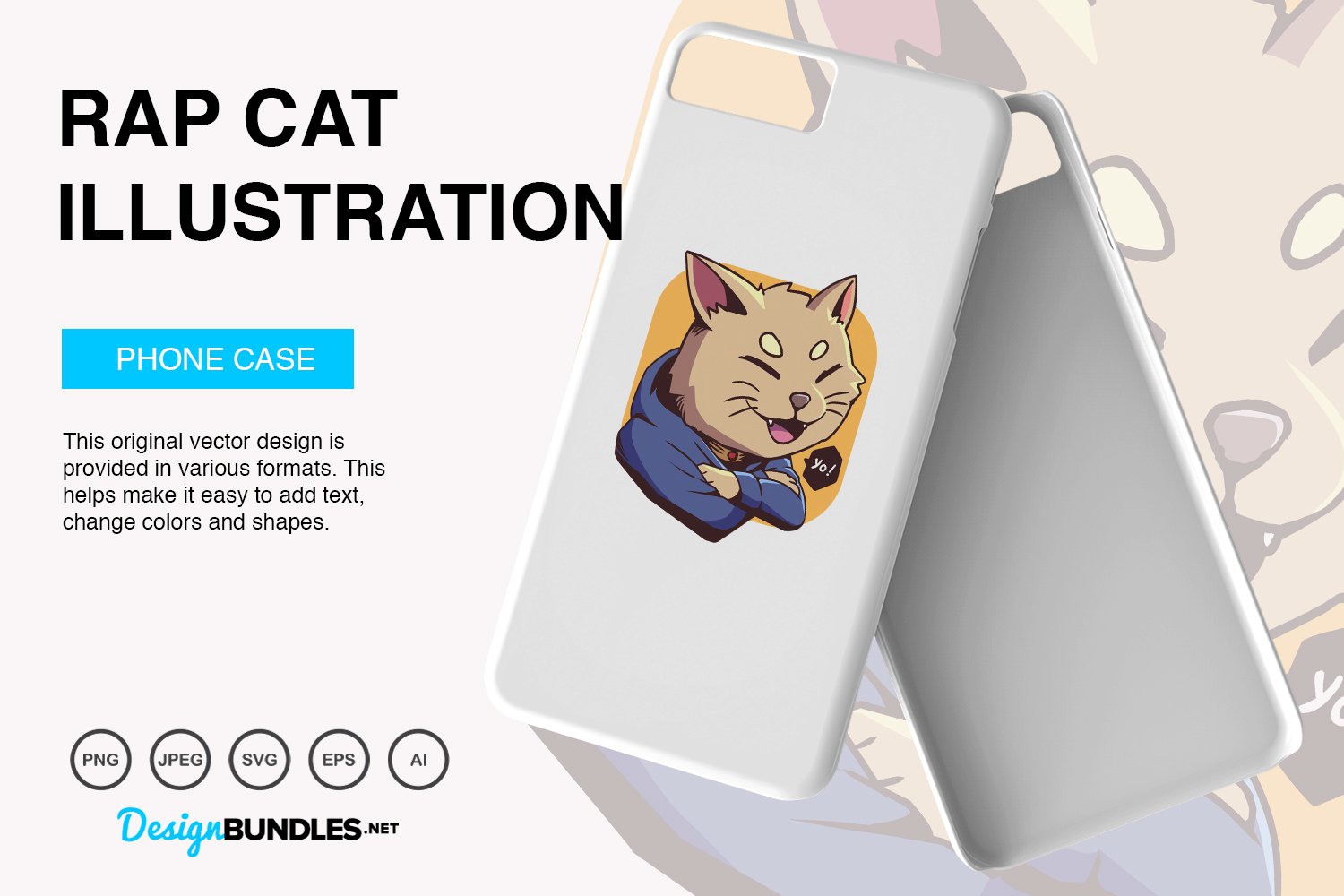 Rap Cat Vector Illustration