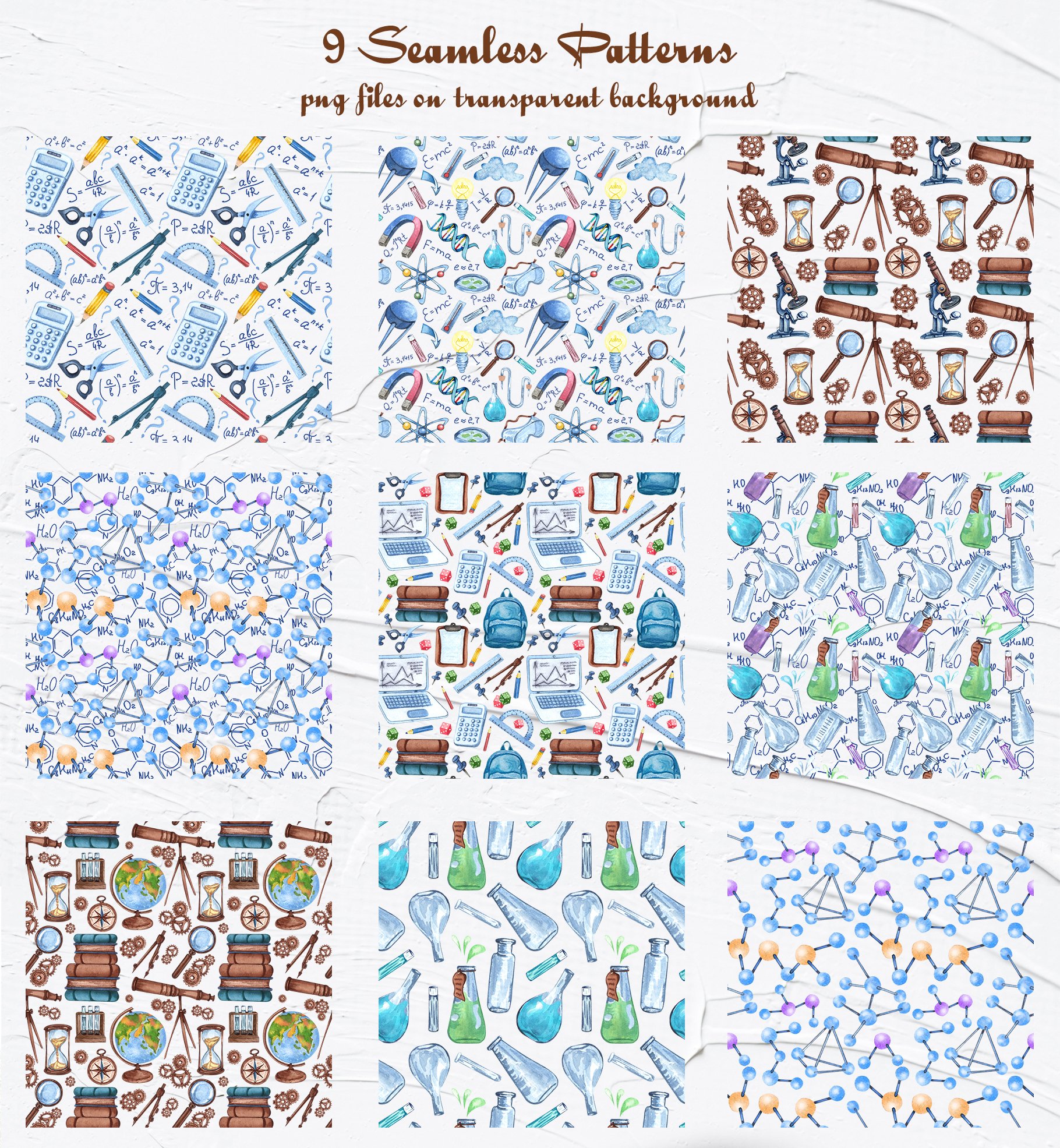 Science Watercolor Clip Art (846331) | Illustrations | Design Bundles