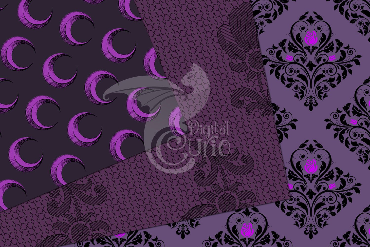 Purple Gothic Digital Paper (812440) | Patterns | Design Bundles