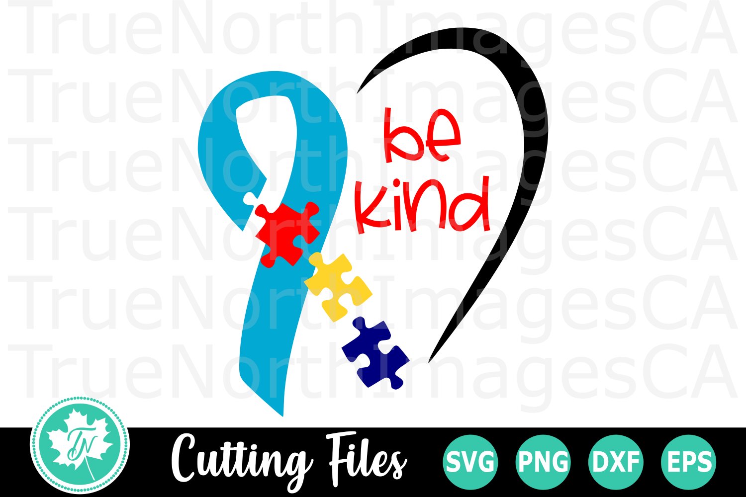 Autism Awareness Heart Ribbon