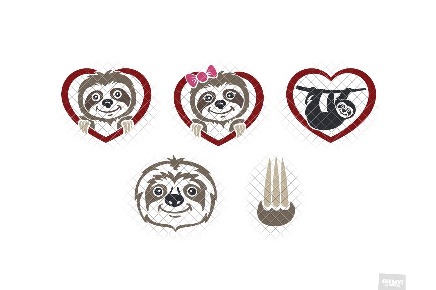 Sloth SVG Bundle Monogram Quotes with PNG, DXF, EPS (940134) | Cut ...