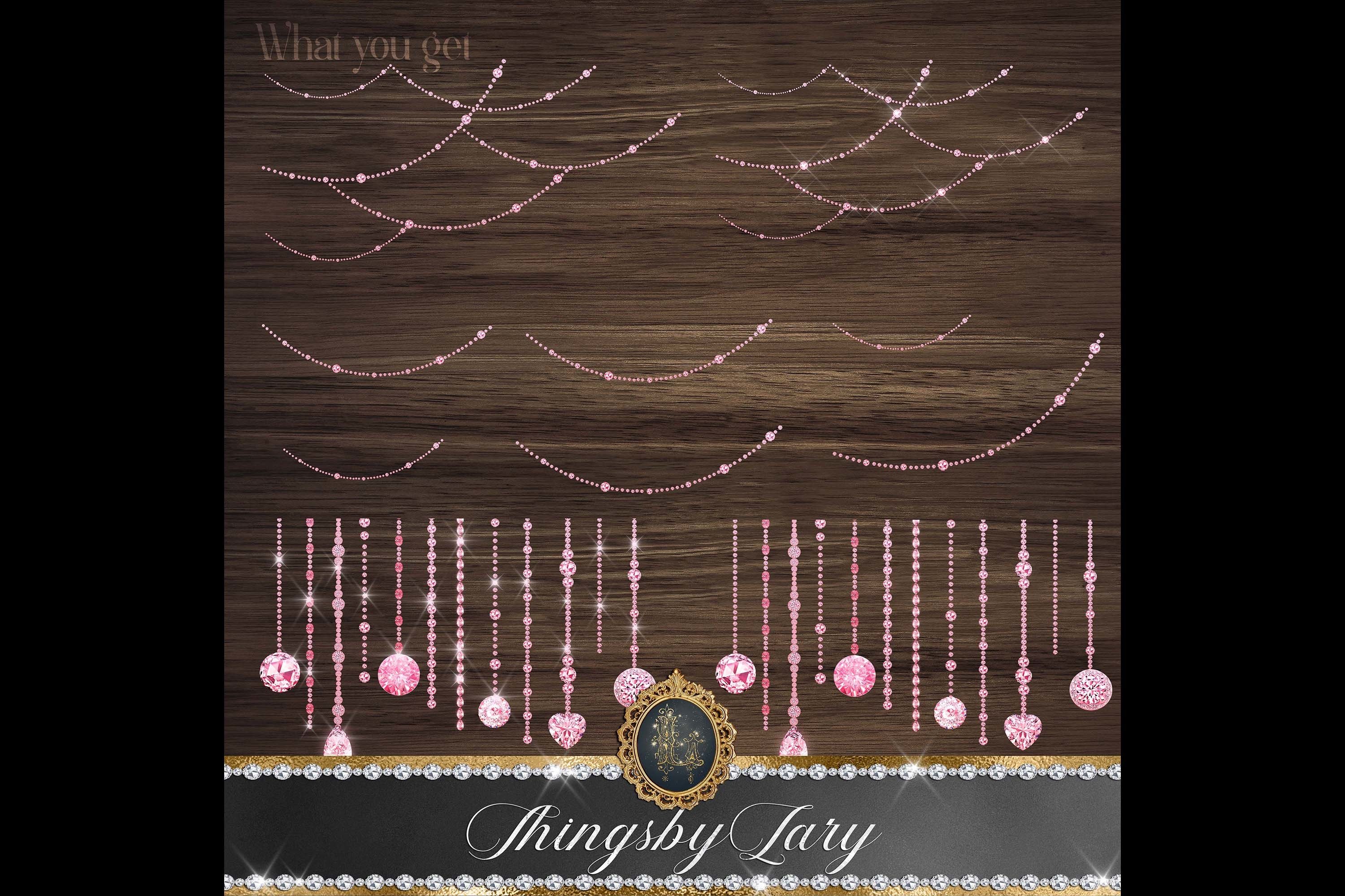 Pink Hanging Diamond String Hanging Set Digital Images PNG (300453 ...