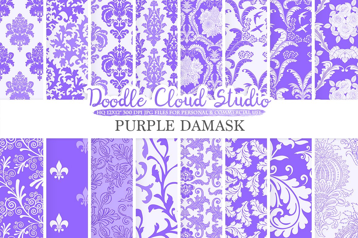 Purple Damask Backgrounds