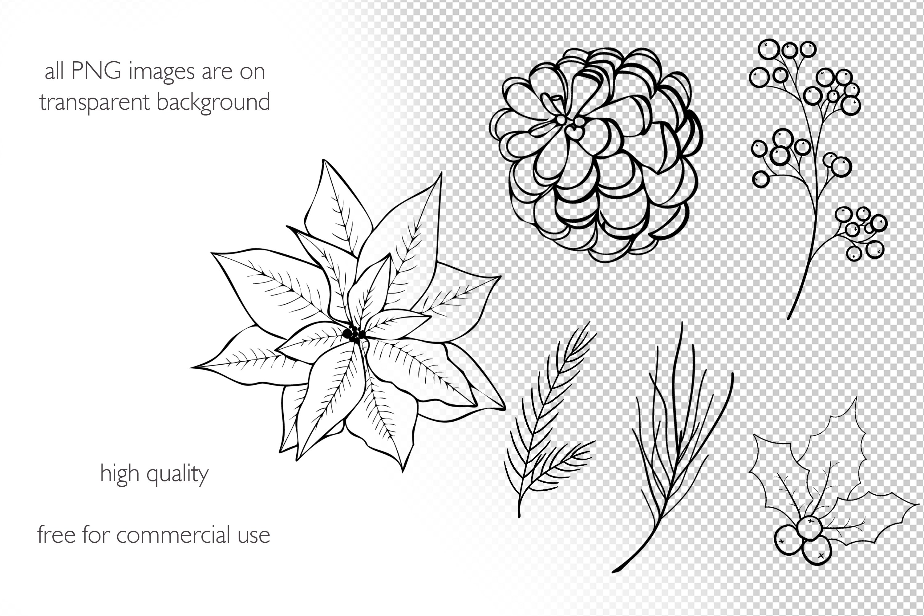 Christmas line art clipart svg png eps (952730) | Illustrations ...