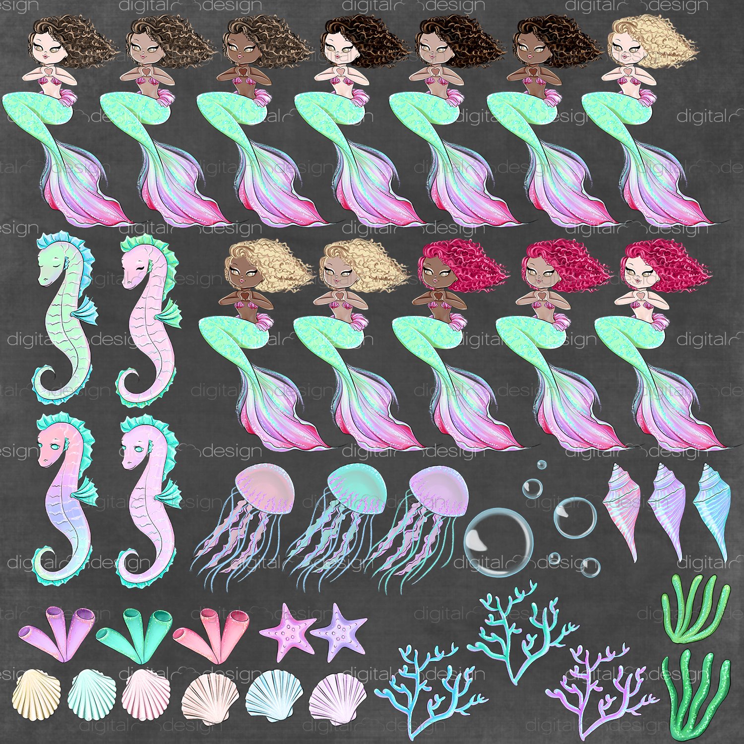 Mermaids Have More Fun - Clipart (388488) | Illustrations | Design Bundles