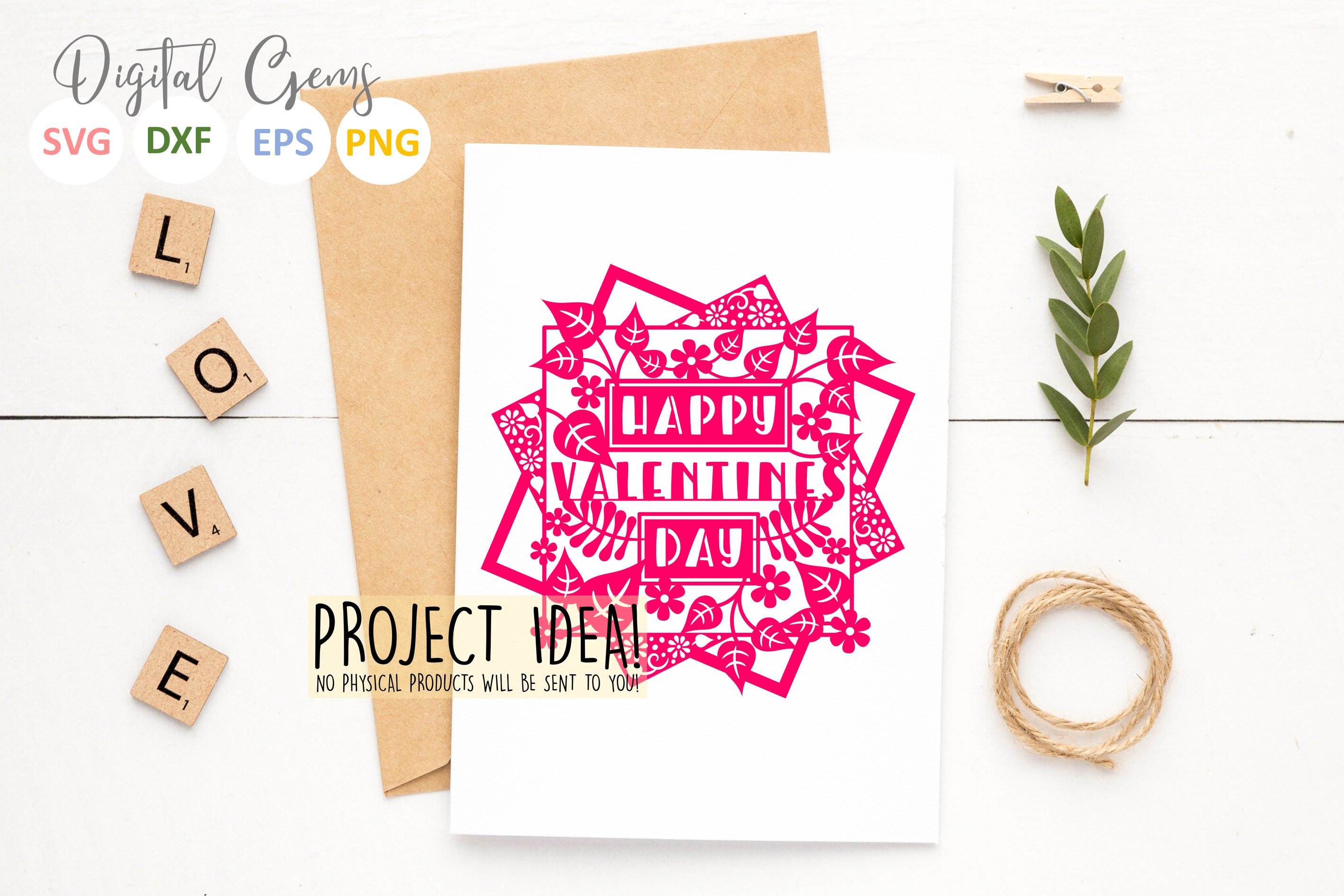 Happy Valentines Day paper cut design SVG / DXF / EPS files (190049 ...