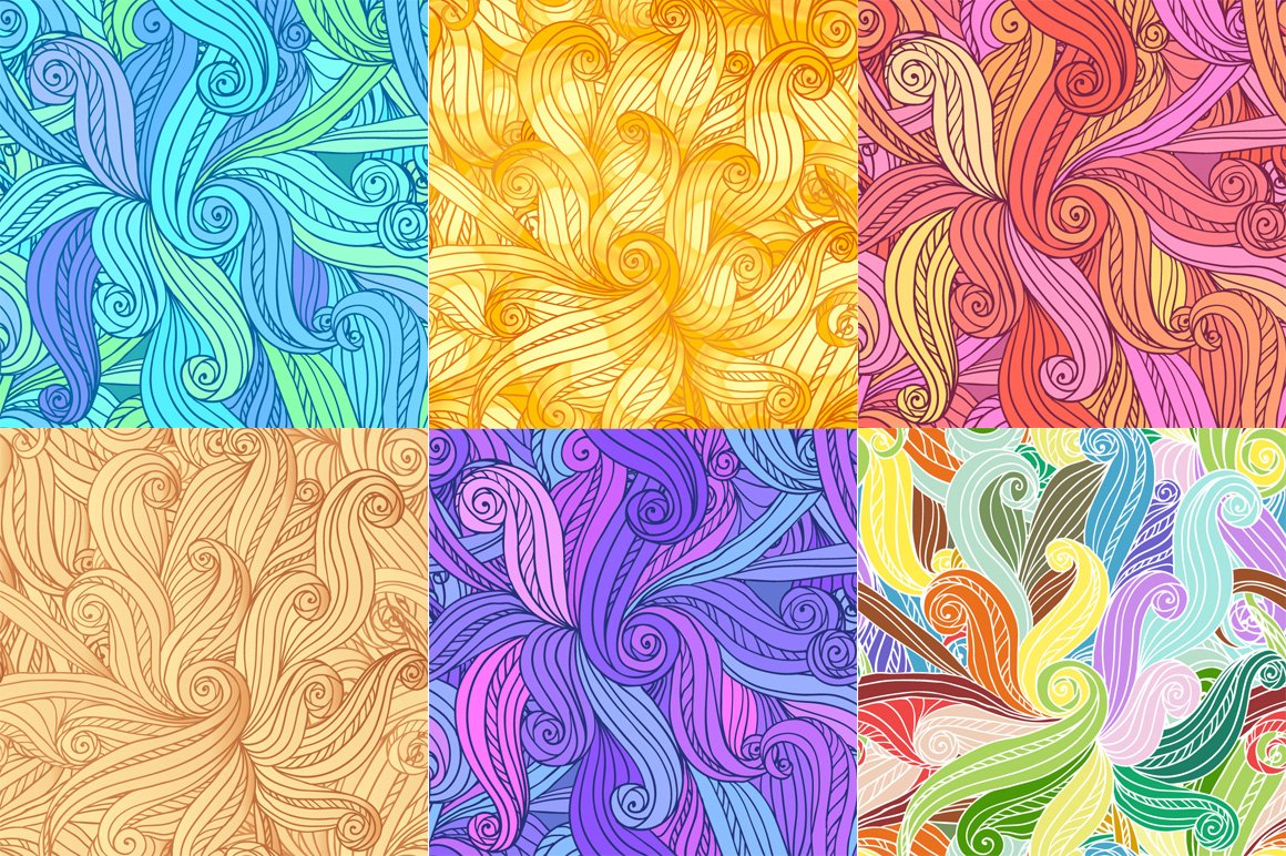 24 hand-drawn seamless patterns (10748) | Backgrounds | Design Bundles