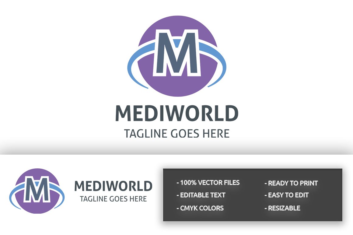 Media world Logo (655155) | Logos | Design Bundles