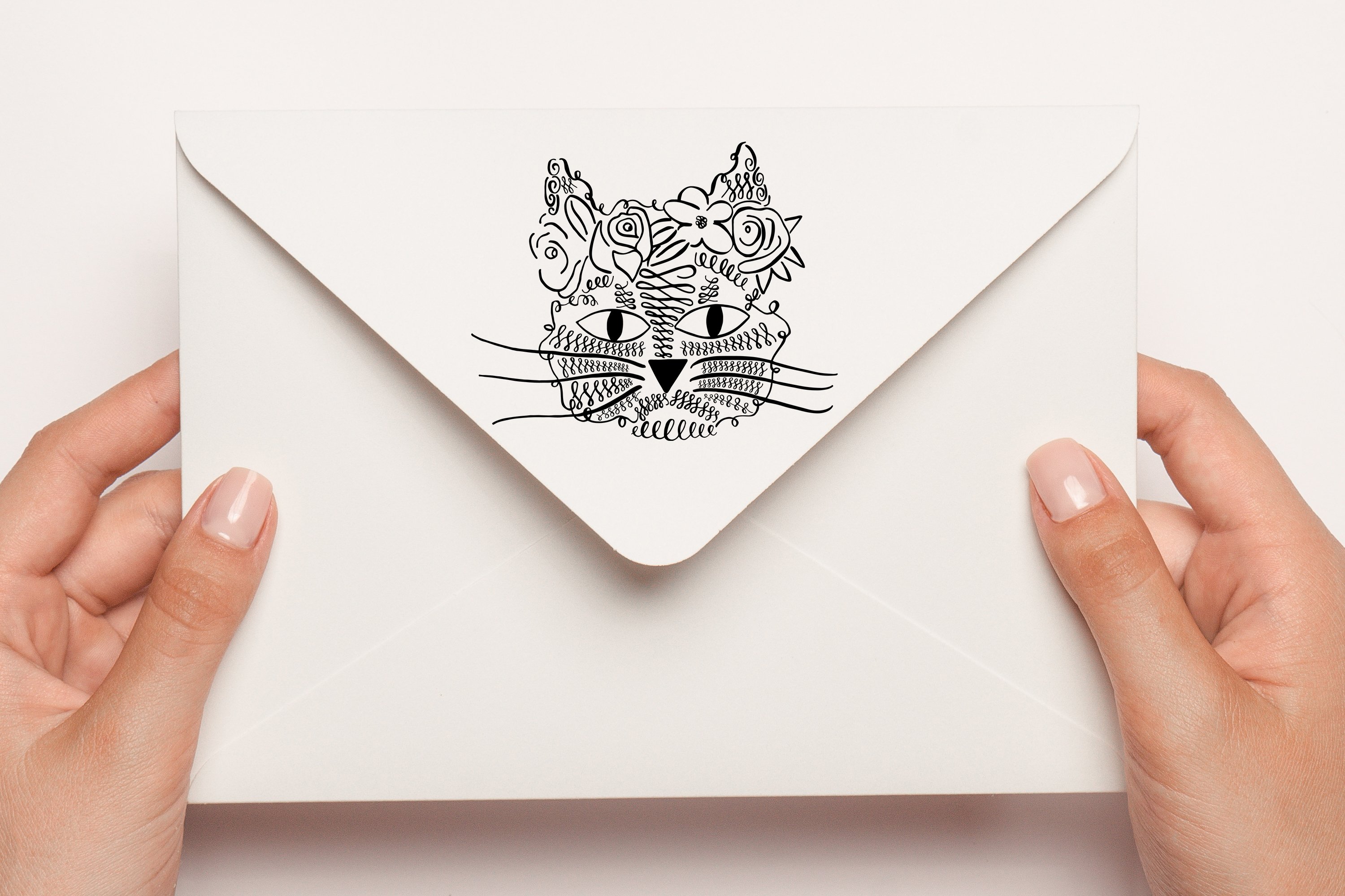 Cat Calligraphy Flourish Vector (1180684) | Illustrations | Design Bundles