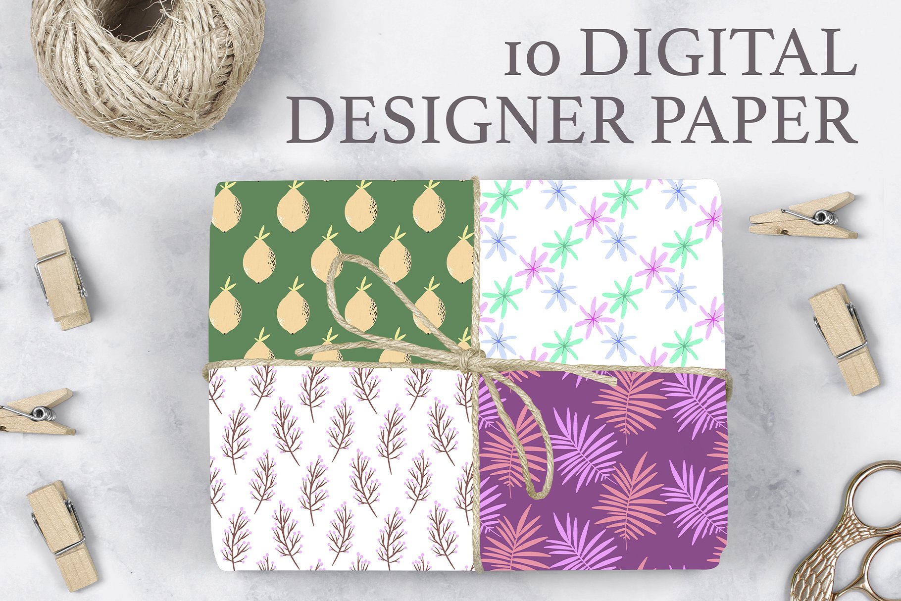 10 Digital designer summer floral paper (791426) | Patterns | Design ...
