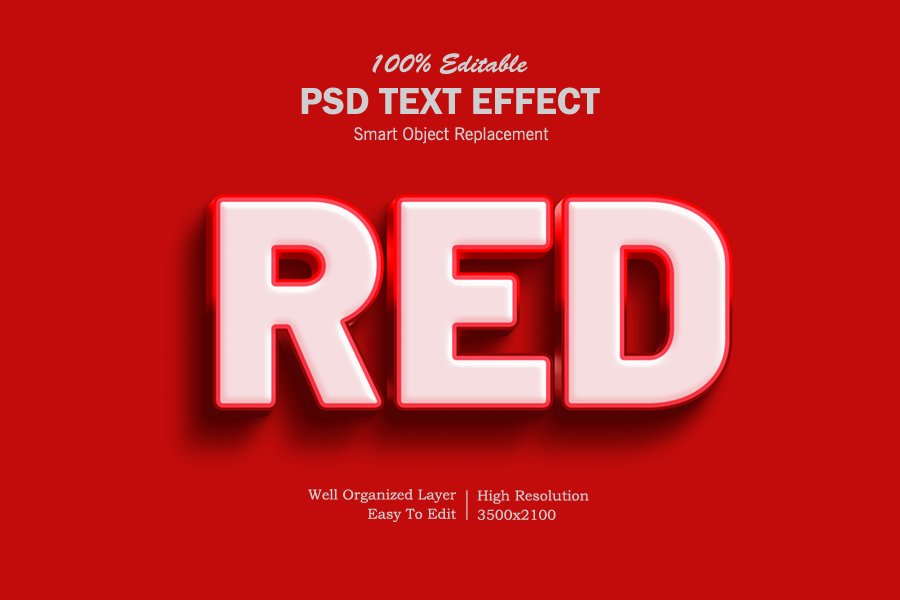 Red 3D Text Effects (537884) | Layer Styles | Design Bundles