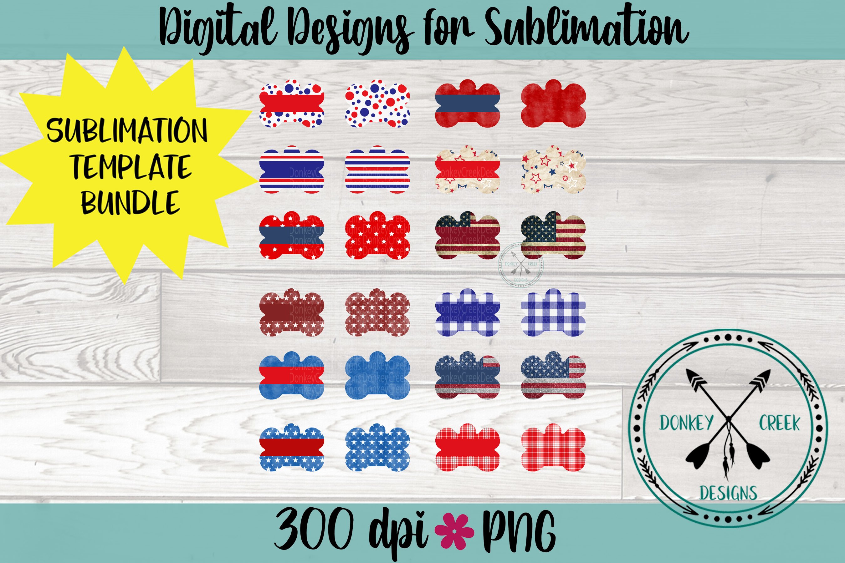 Patriotic Pet Tag Sublimation Design Template 661988 Sublimation 
