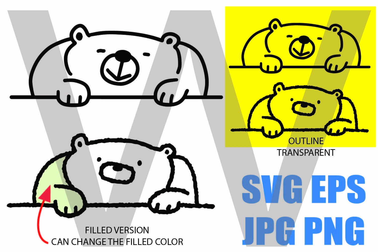 Cute Bear Showing - SVG EPS JPG PNG (851218) | Illustrations | Design ...