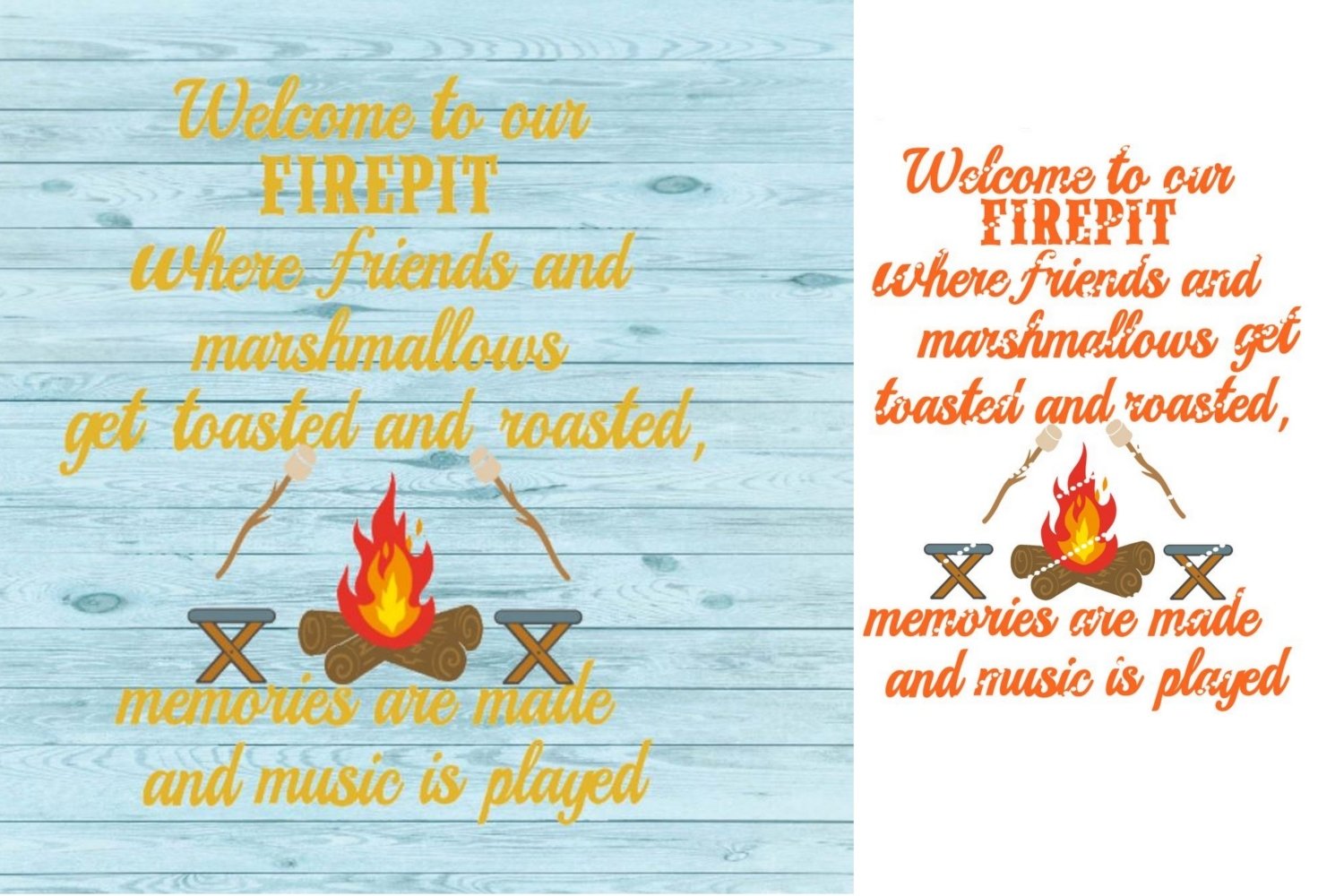 Fire Pit DIY Sign Design #02 SVG Cut File (185791) | Cut Files | Design ...