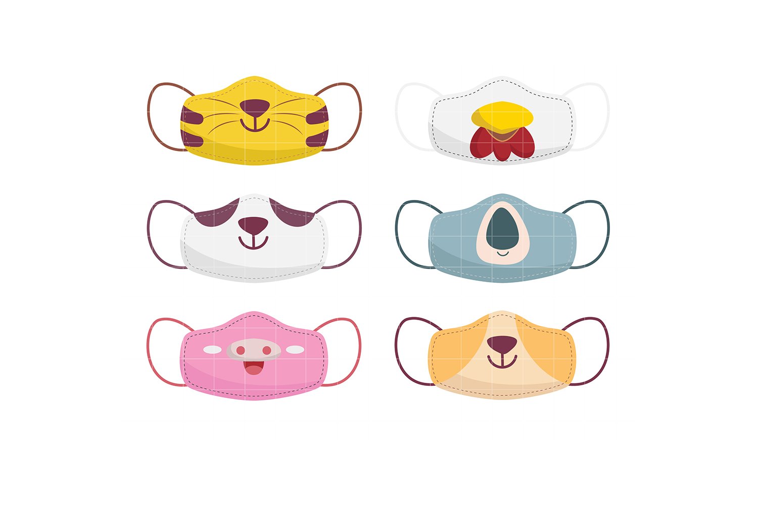 Animal Face Mask (1226300) | Illustrations | Design Bundles