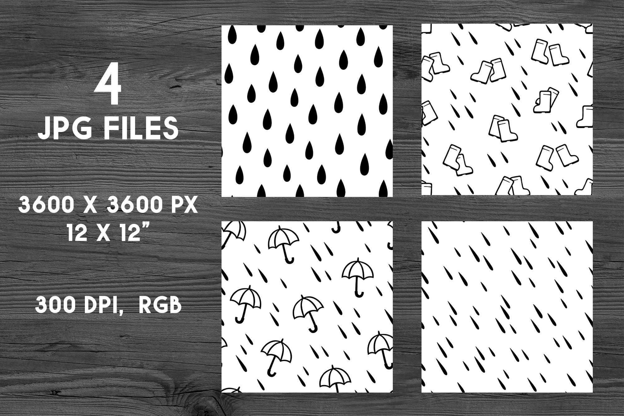 Rain seamless pattern svg Umbrella svg Rain digital paper