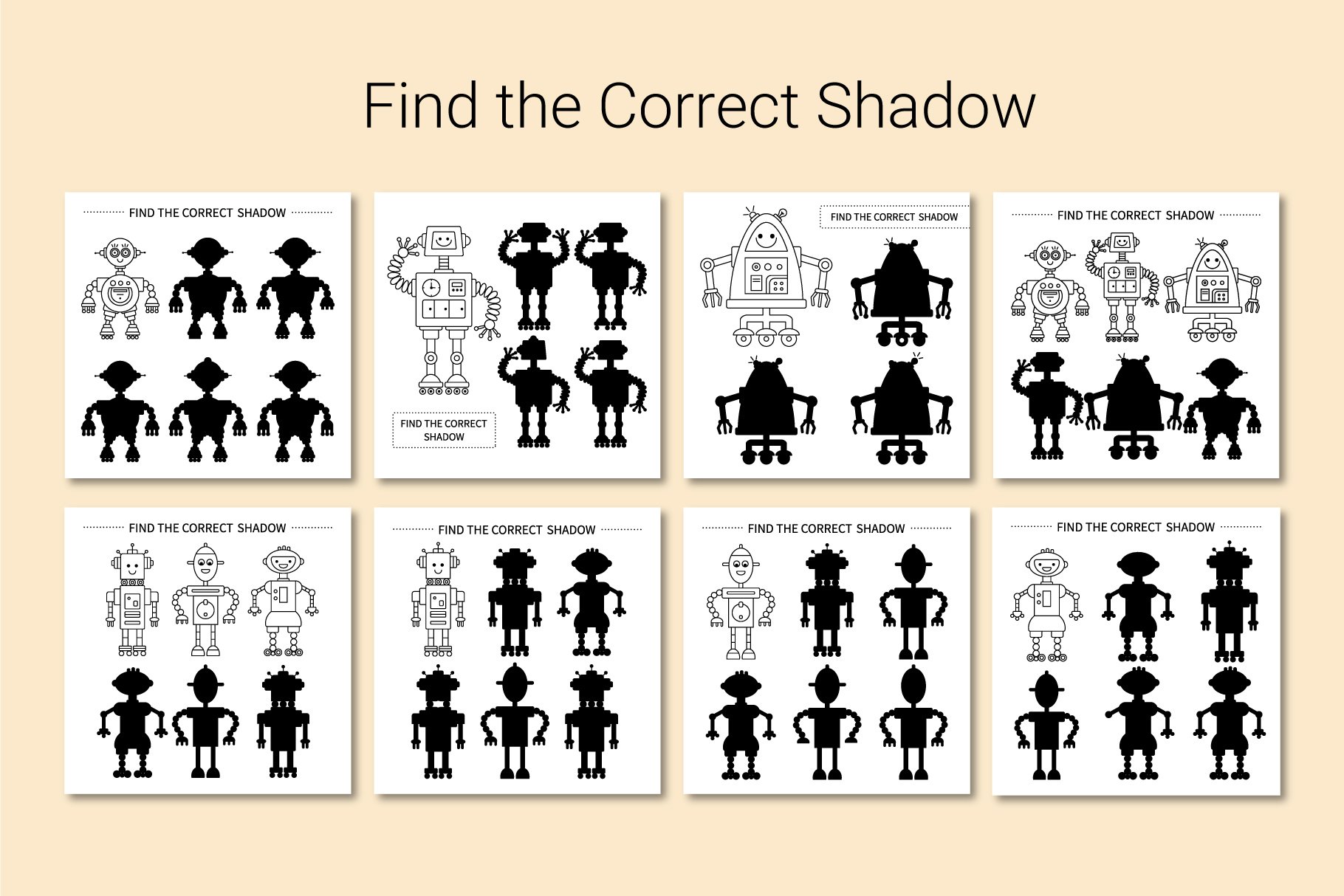 Robots Activities for kids. (985060) | Illustrations | Design Bundles