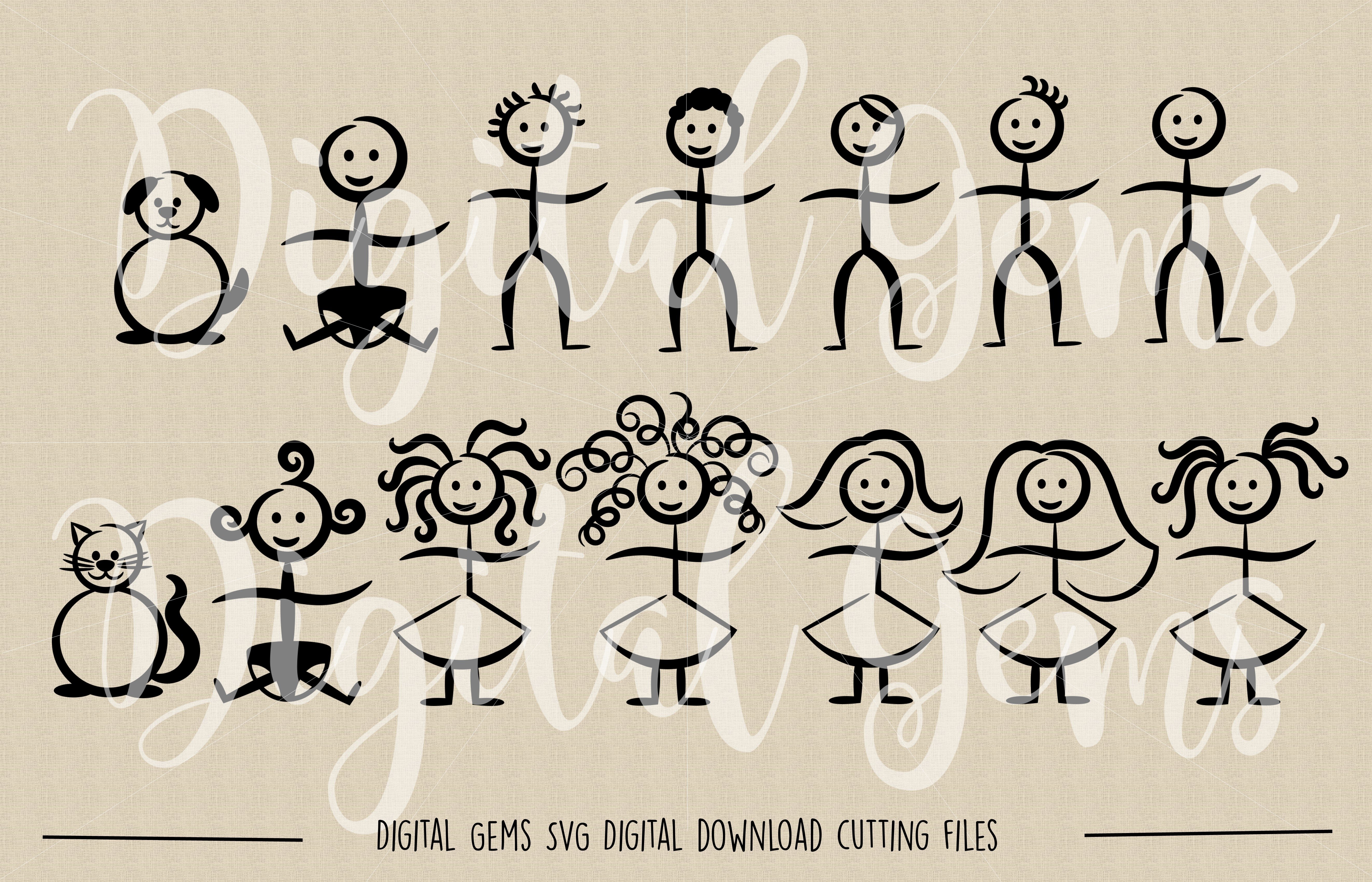 Stick Figure SVG / PNG / EPS / DXF Files (20925) | SVGs | Design Bundles