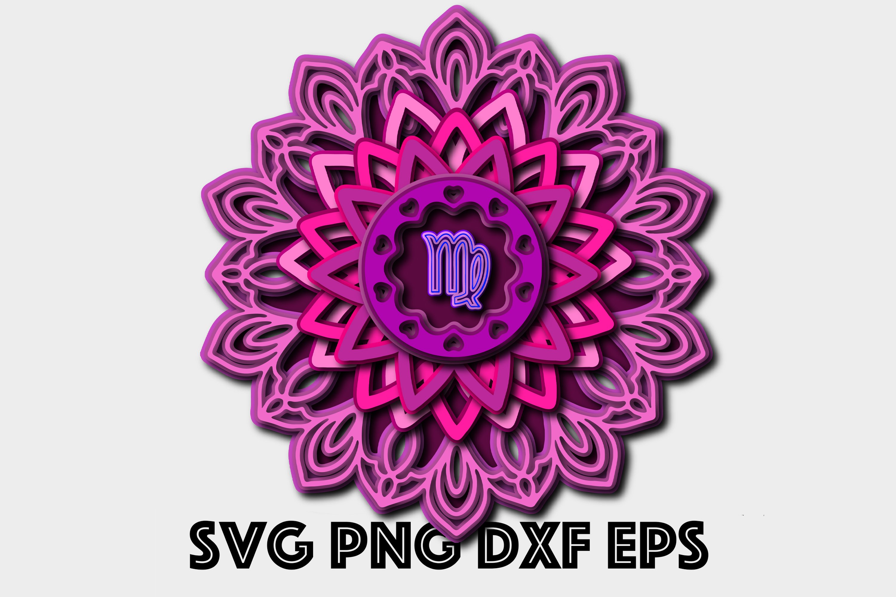Virgo 3D Mandala SVG, Zodiac Multi Layered SVG, Cricut (937376) | Paper ...