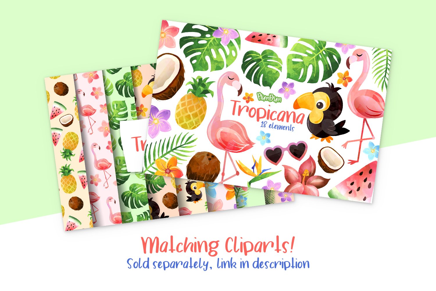 Tropical Digital Papers (517043) | Patterns | Design Bundles