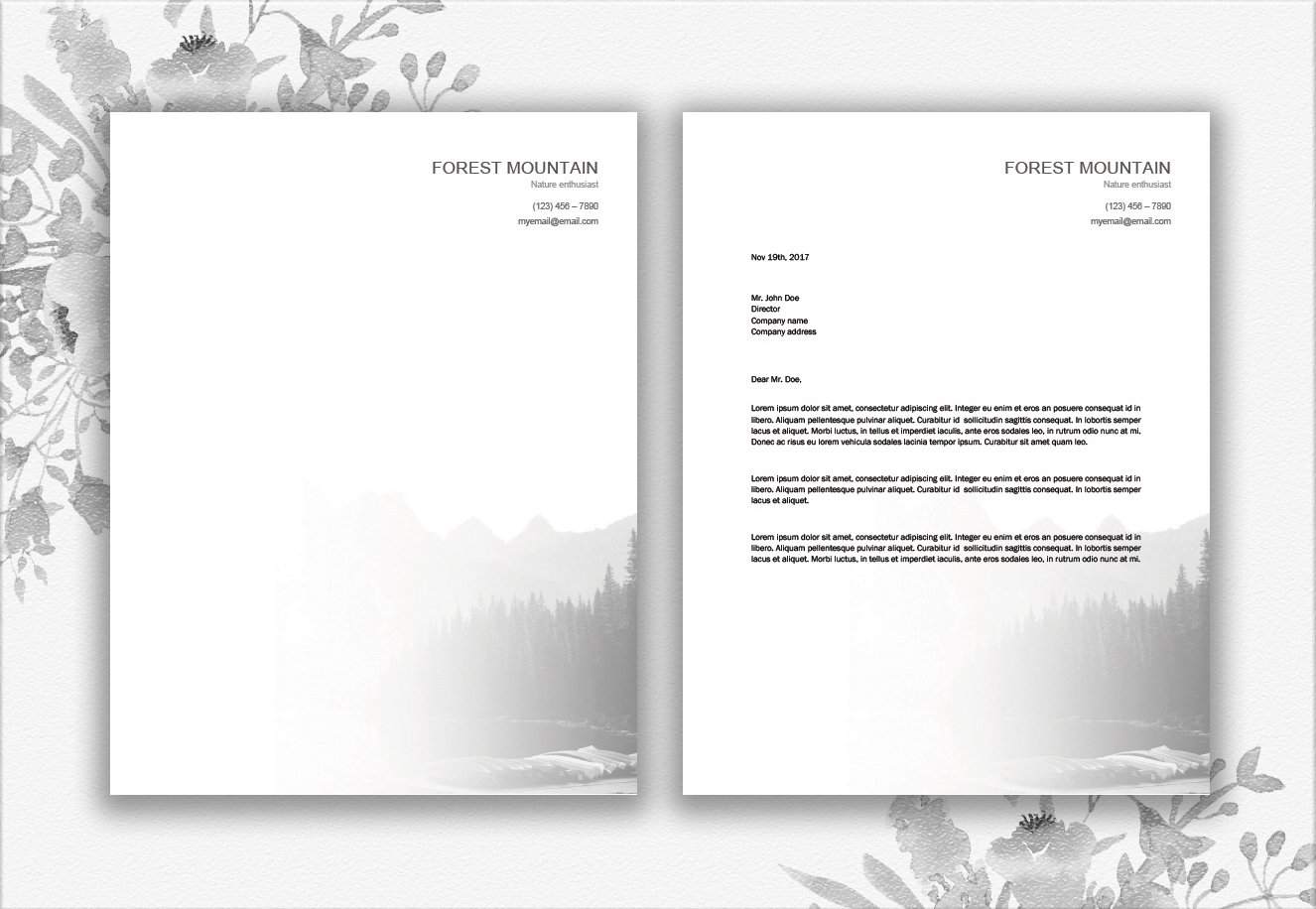 Mountains Letterhead Design Template (192244) | Branding | Design Bundles