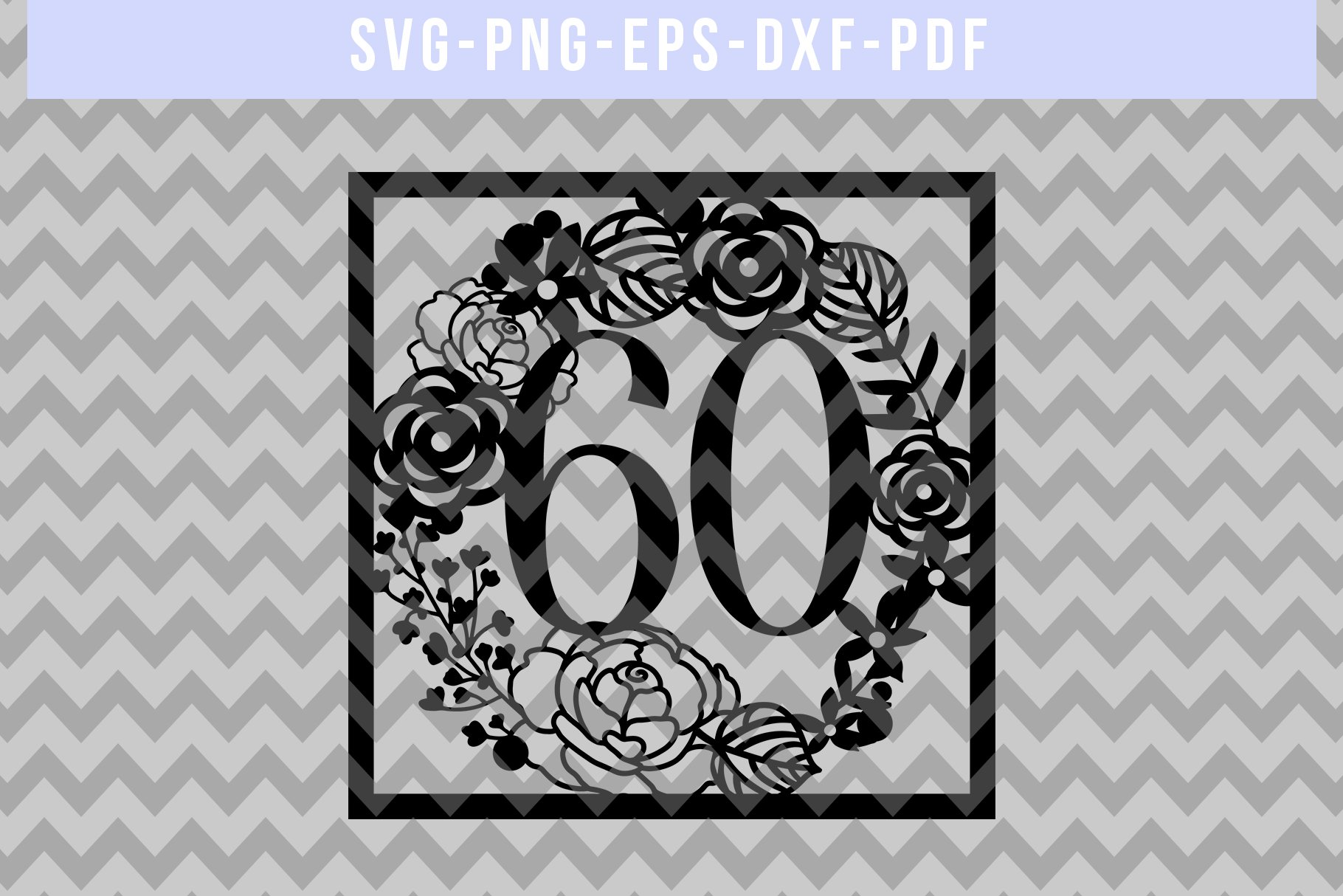 60 Birthday Square Papercut Template, 60th Birthday SVG, PDF (271578 ...