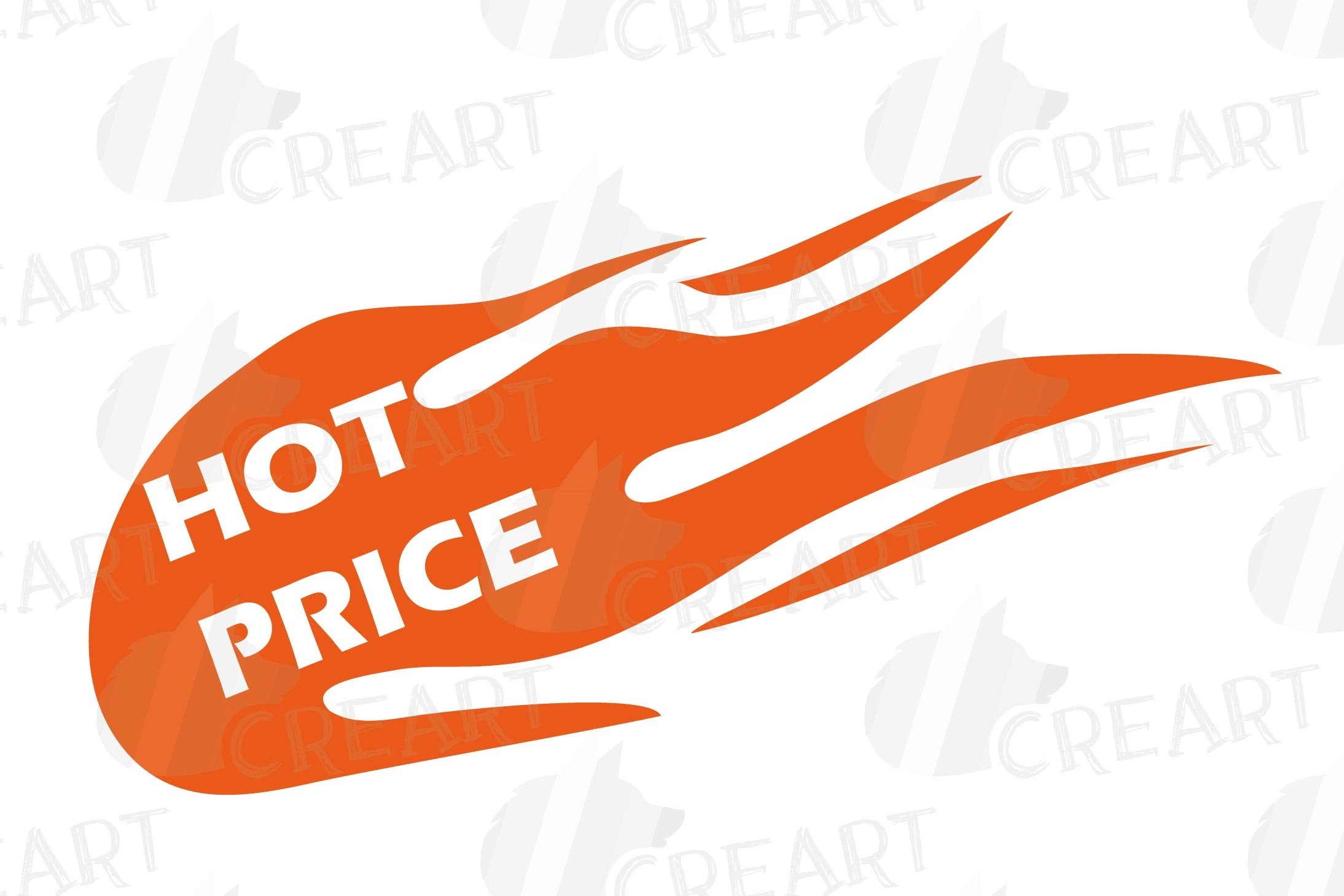 Promotion fire price tag illustration. Hot sale offer banner (359157 ...