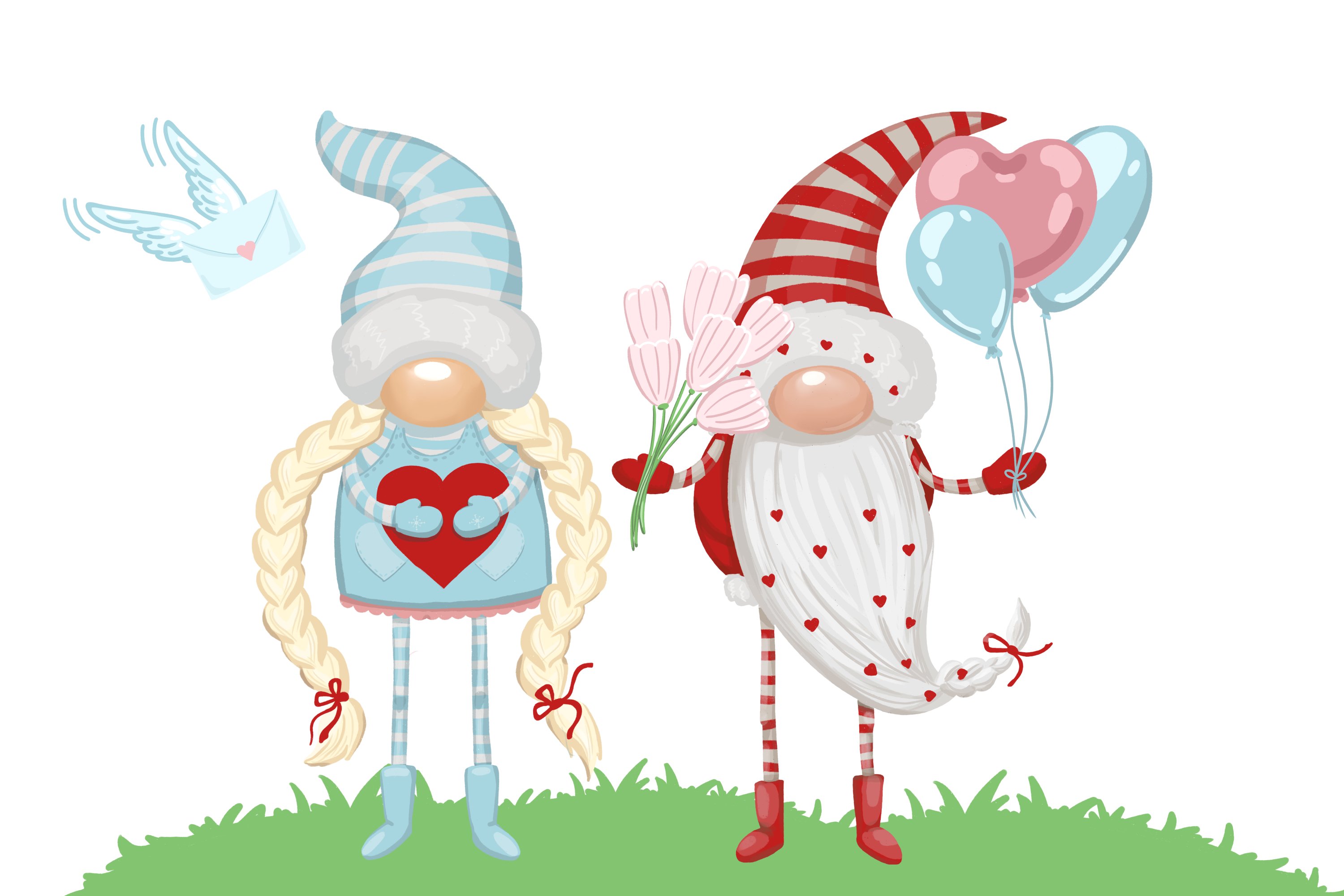 Valentine Gnome Clipart, Nordic Gnomes, Love clipart, PNG (1101004 ...