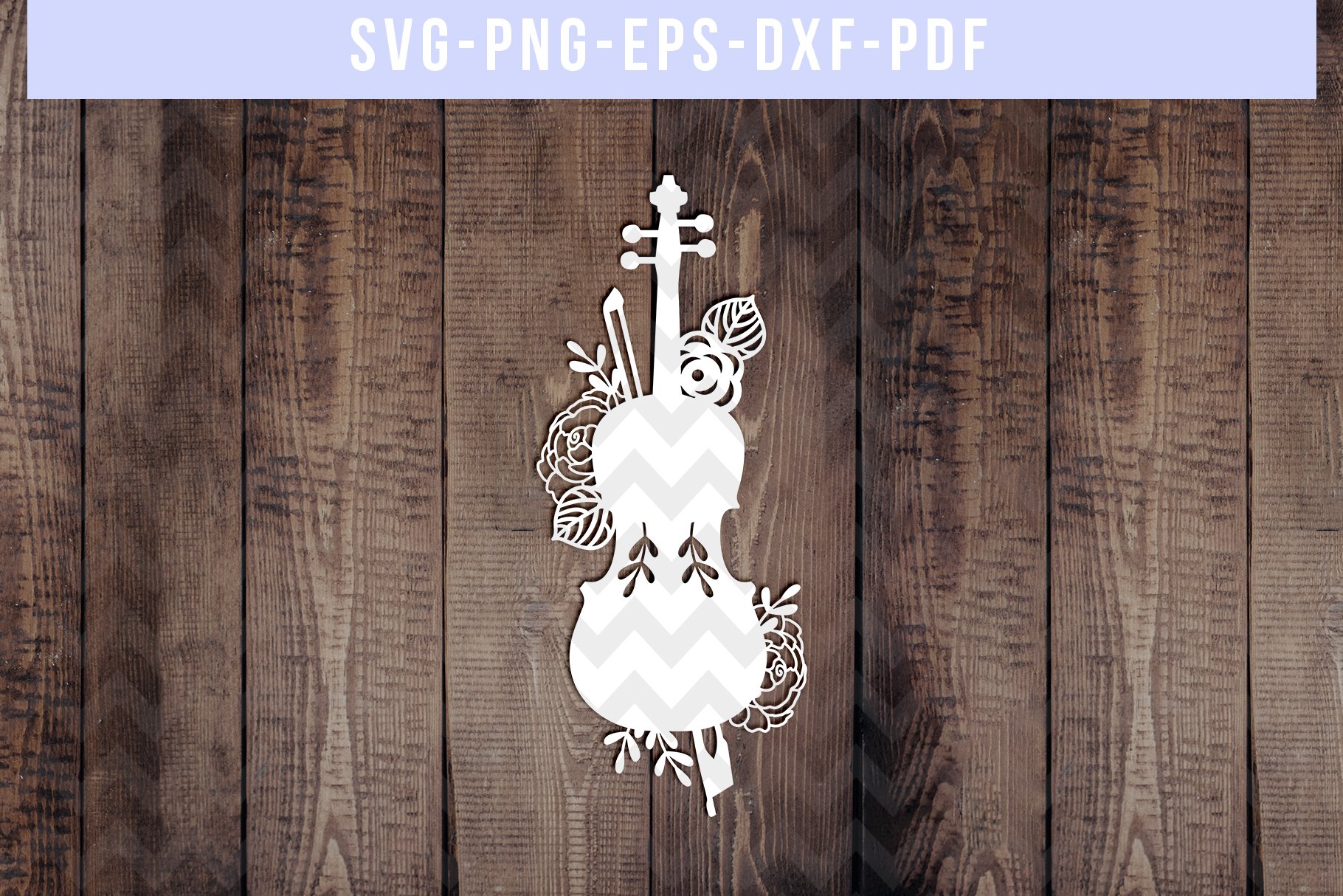 Floral Violin Paper Cut Template, Music Clip Art, SVG, PDF (328841 ...