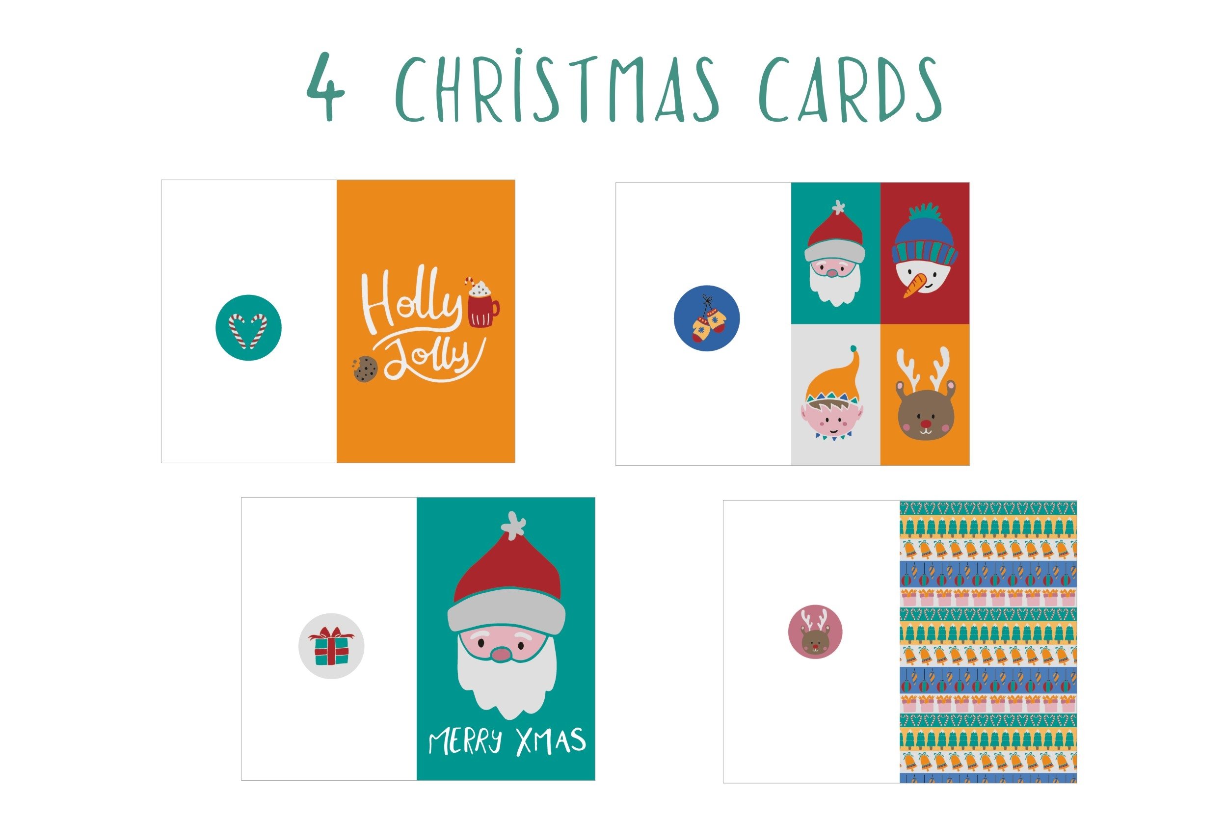 Cute Christmas illustrations, cards & patterns