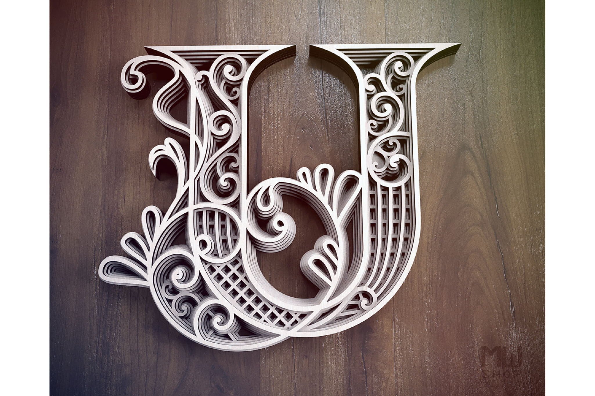 Layered Letter U, Layered letters SVG, Multilayer Letters (578922 ...