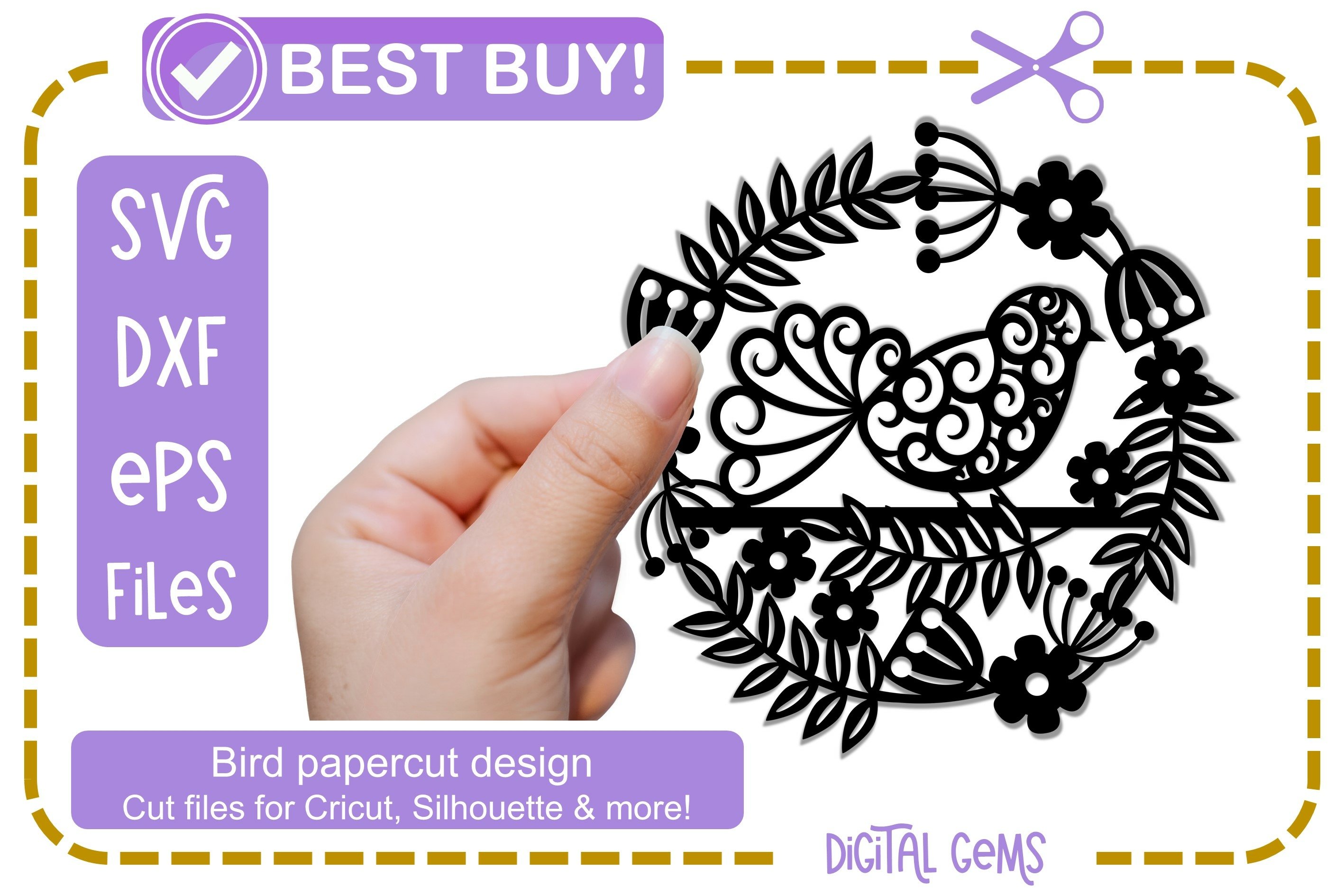 Bird Papercut design SVG / DXF / EPS Files (20258) | Cut Files | Design ...