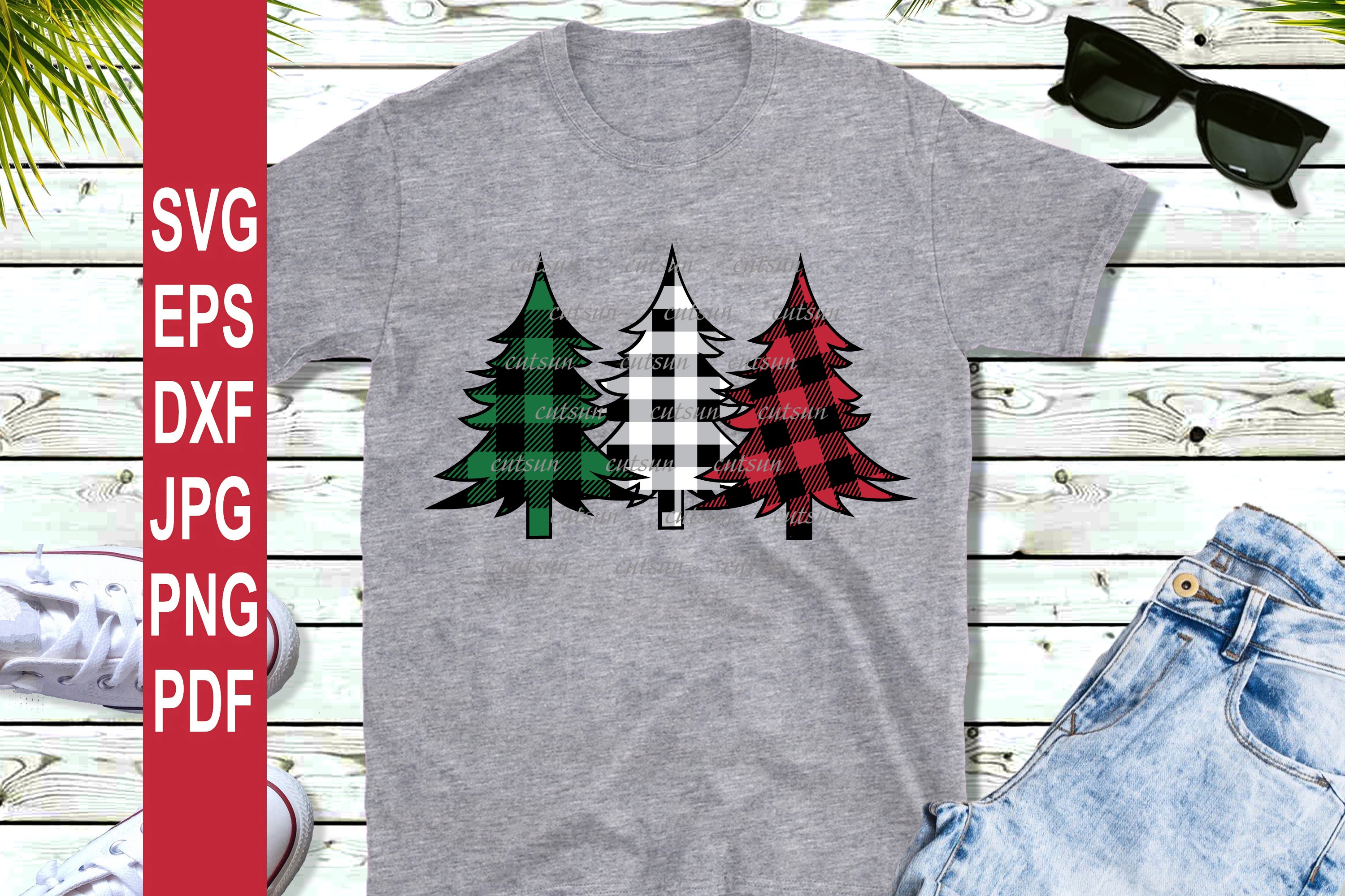Christmas trees Plaid SVG (386050) | Cut Files | Design Bundles