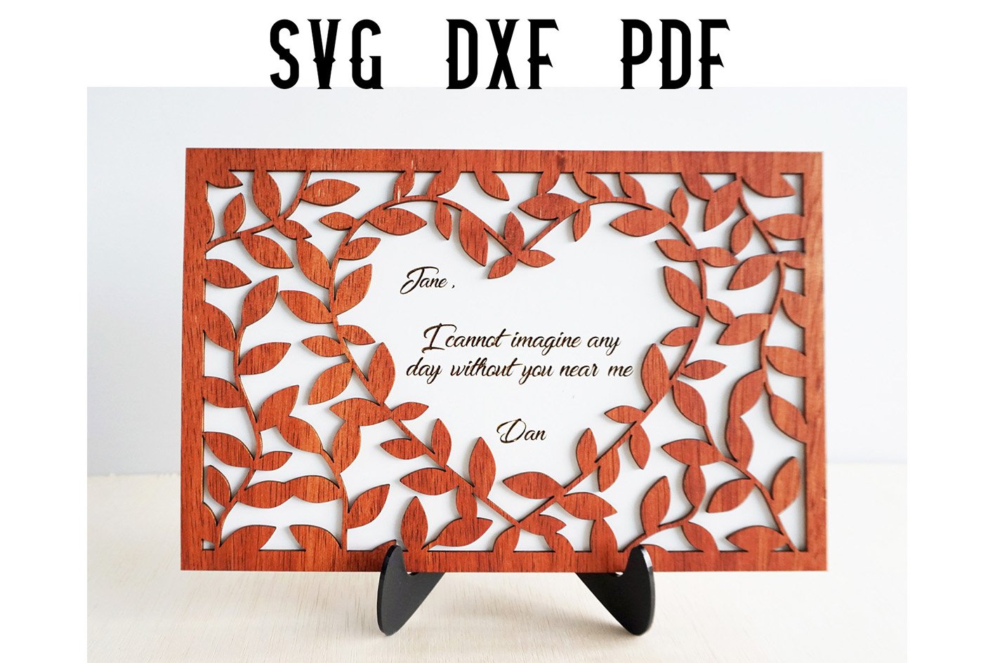 Customizable Floral Love Letter Cut File - SVG/DXF (1201774) | Laser ...