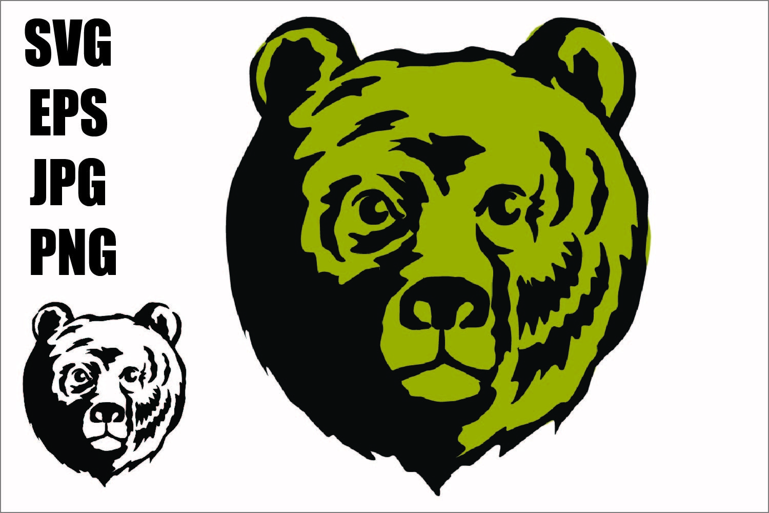 Bear Head - SVG EPS JPG PNG (289894) | Illustrations | Design Bundles