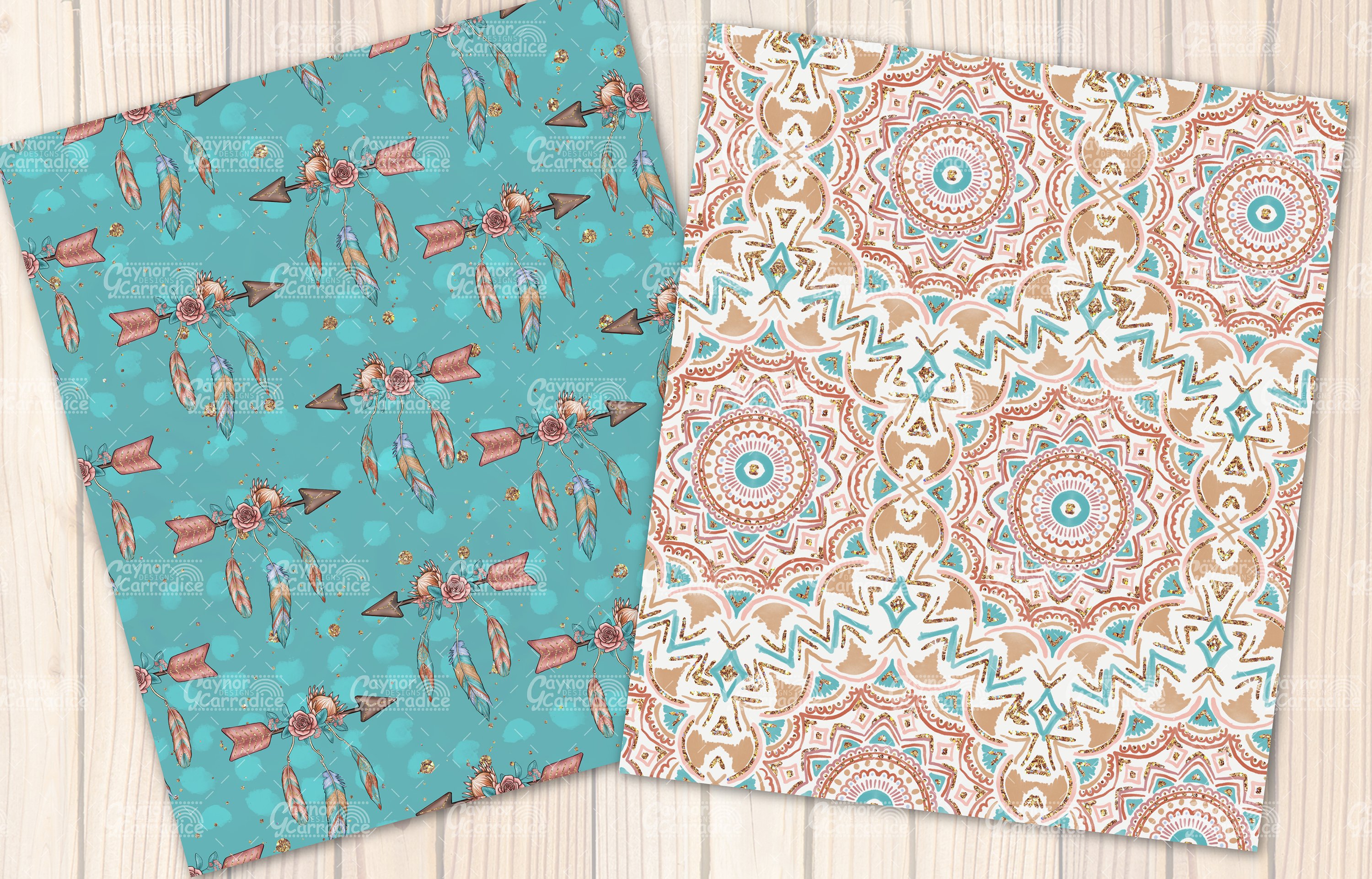 Boho Beach - Seamless pattern bundle (542861) | Backgrounds | Design ...