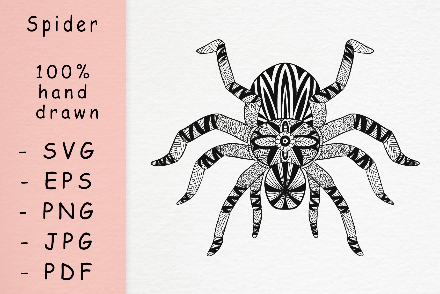 Hand drawn Spider with patterns