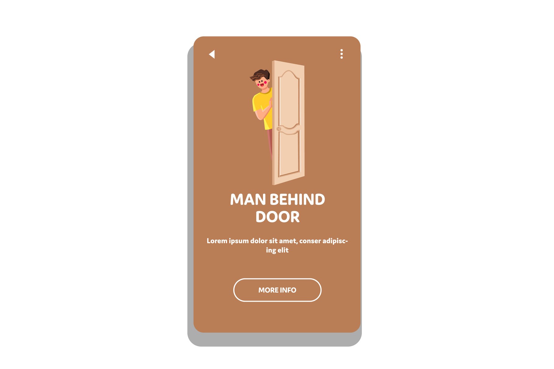Man Behind Door Looking From Apartment Room Vector (2236943) | Icons ...