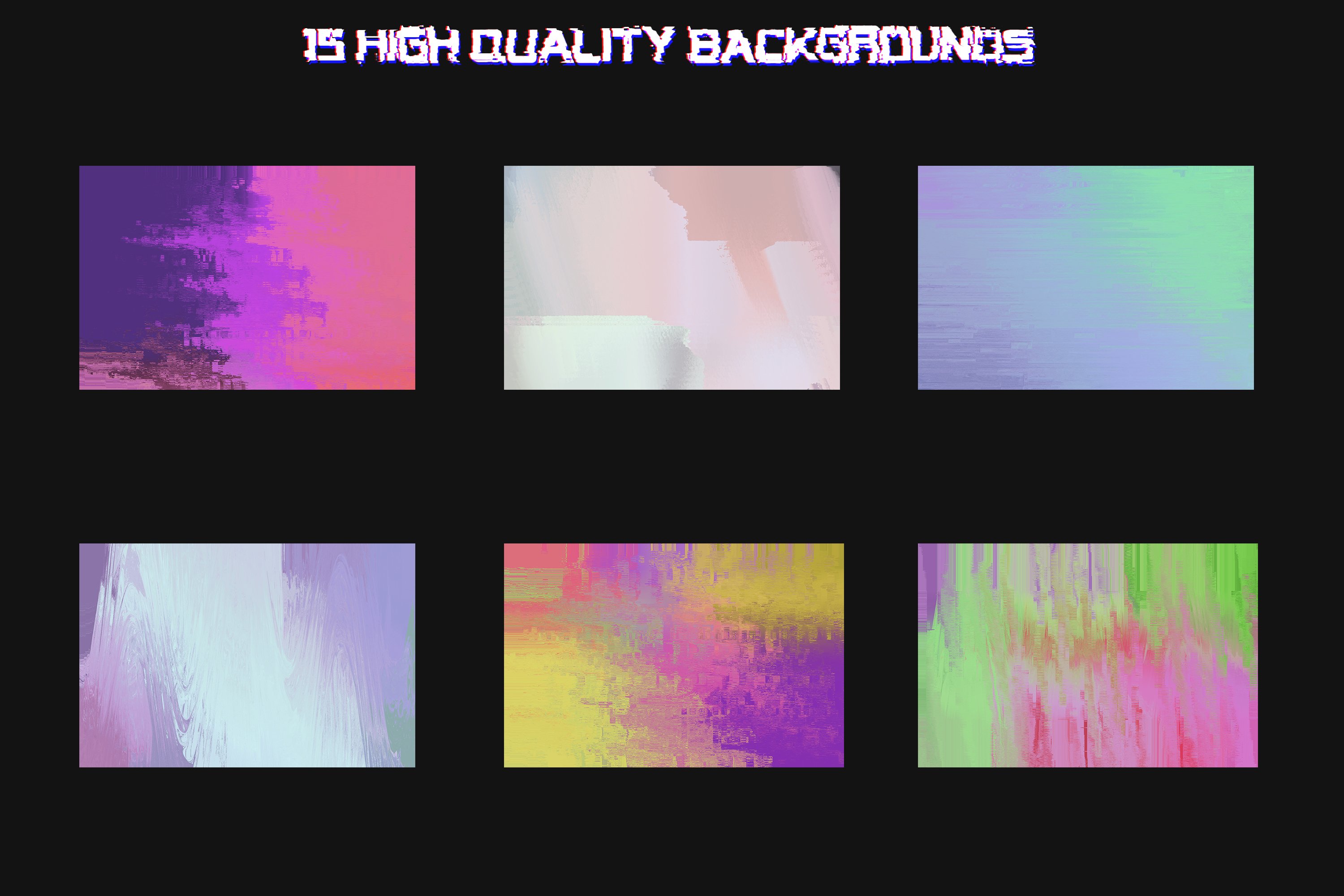 Corrupted - 15 Glitched Backgrounds Pack