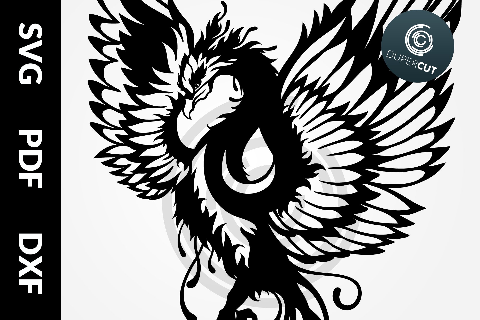 SVG / PDF / DXF Phoenix Bird, Papercutting Template (514979) | Paper ...