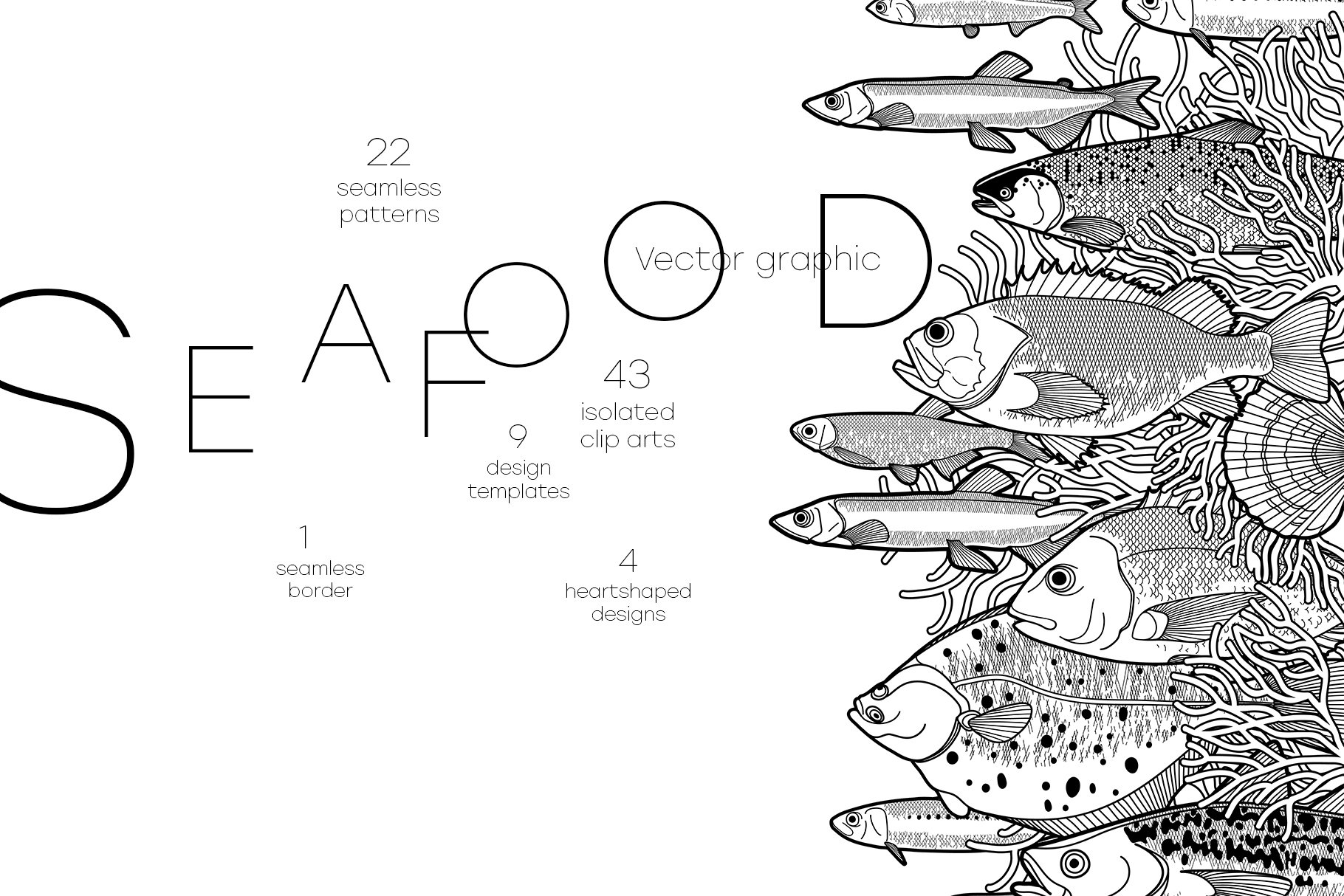 Seafood graphics (83116) | Illustrations | Design Bundles