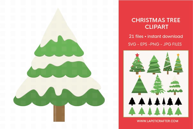 Christmas tree digital clipart, svg, eps, jpg, png files (384104 ...