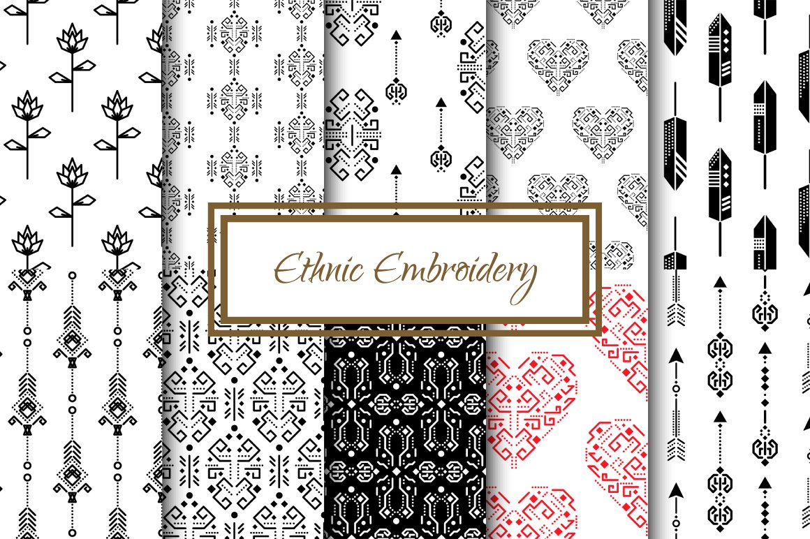 Ethnic Embroidery Seamless Patterns (28380) | Patterns | Design Bundles
